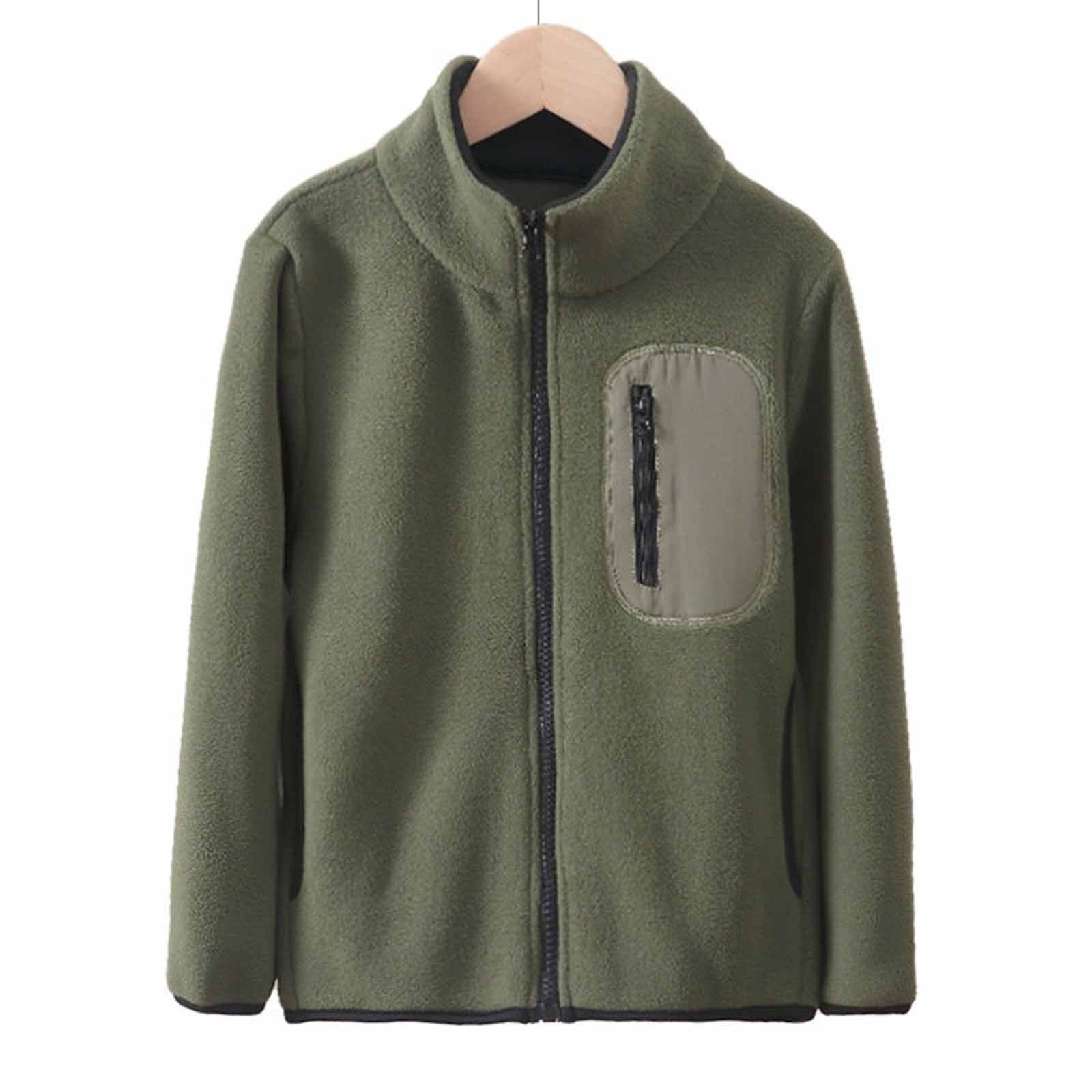 Girls Fleece Jackets Size 10-12 Long Sleeve Zip Up Thick Outerwear Coat ...