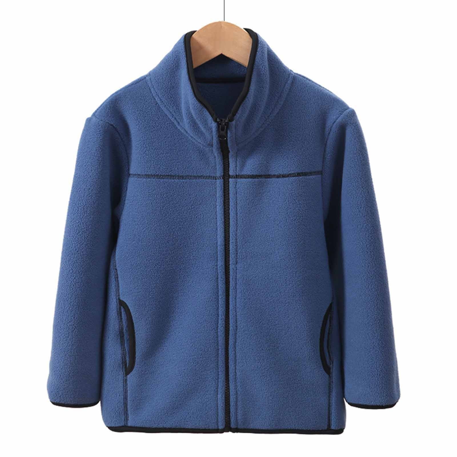 Girls Fleece Jackets Size 10-12 Long Sleeve Zip Up Thick Outerwear Coat ...