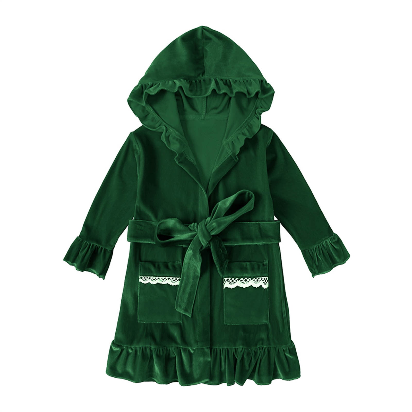 Girls Fleece Robe, Hooded Toddler Soft Fuzzy Bathrobe for Kids 6 Months ...