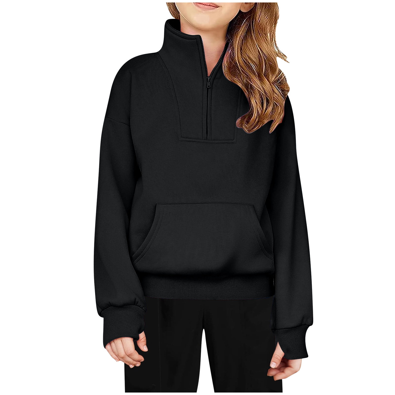 Girls Fleece Zip up Hoodies Zip up Sweatshirts for Kids, Girls Quarter ...