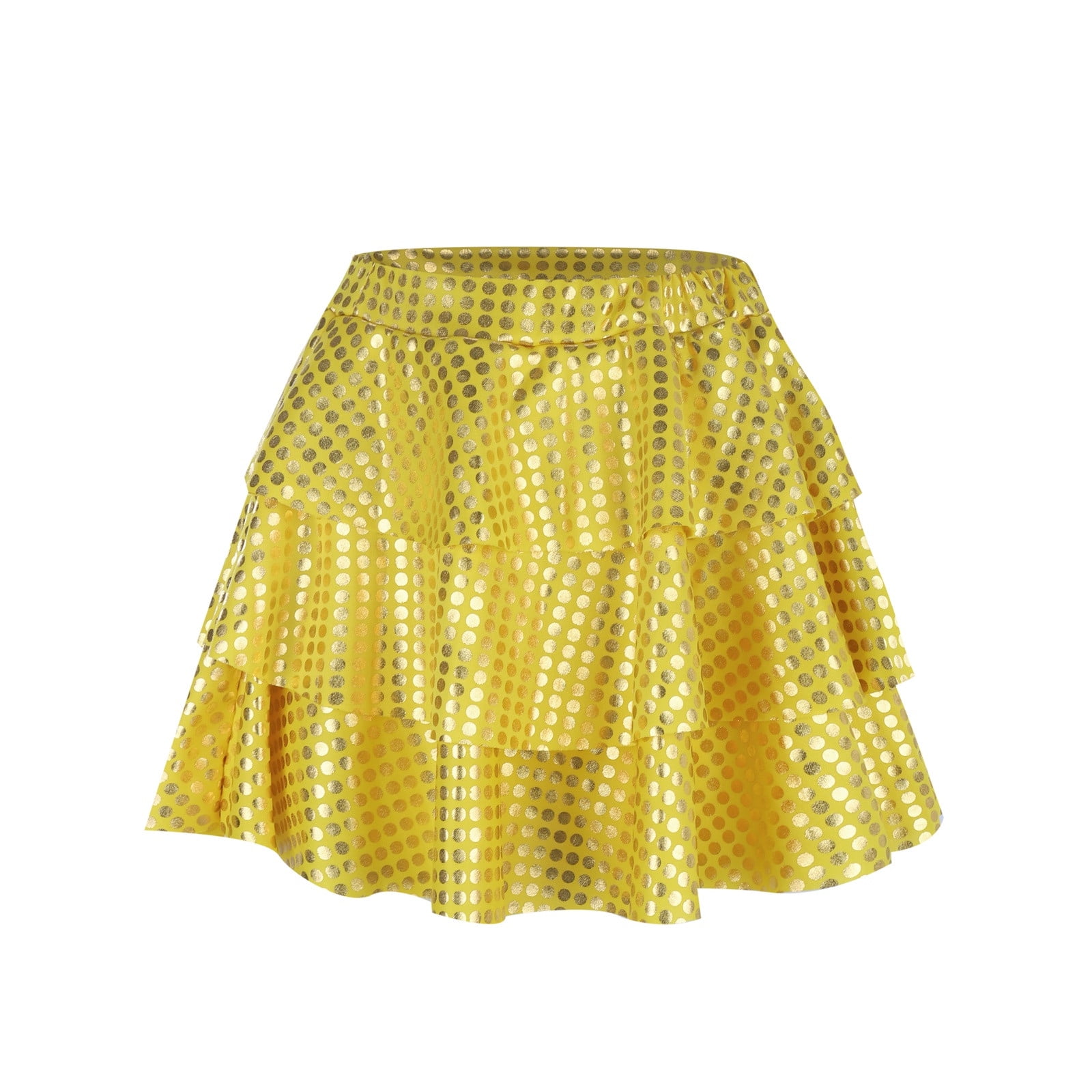 Girls Flowy Skirt Athletic Choir Skirt Polka Dot Sequin Cake Skirt Pleated Skirt Costume ...