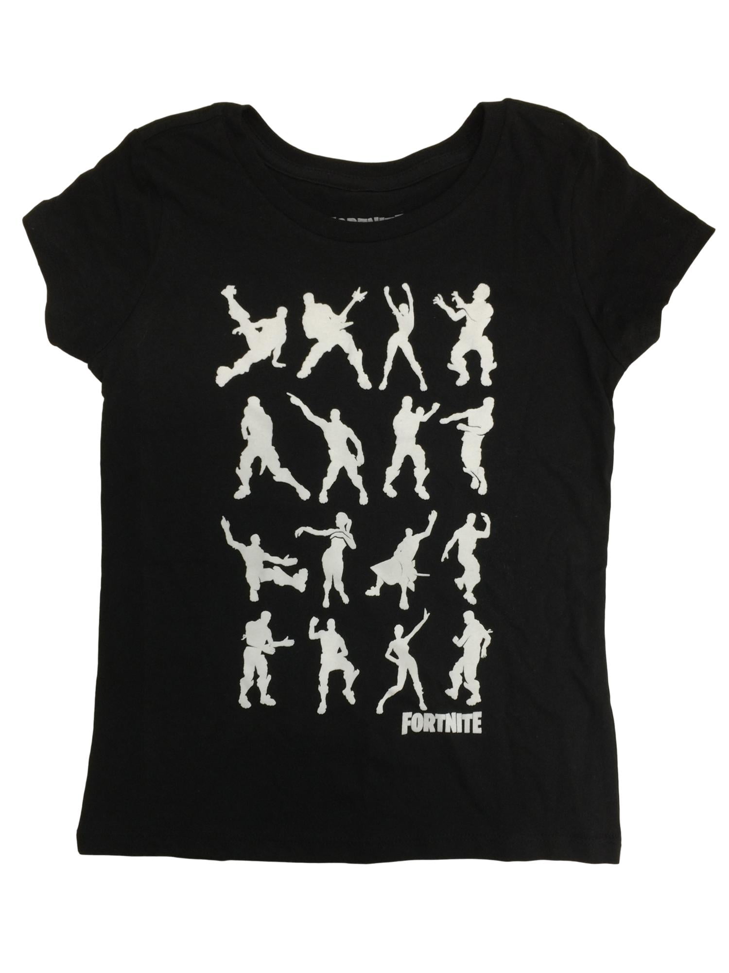 Girls Fortnite Celebration Dance Moves The Floss Black Short Sleeve ...