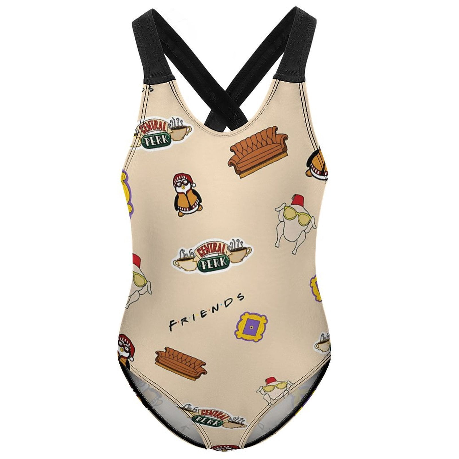 Girls Friend TV Show One Piece Swimsuits Bathing Suits Cross Back ...