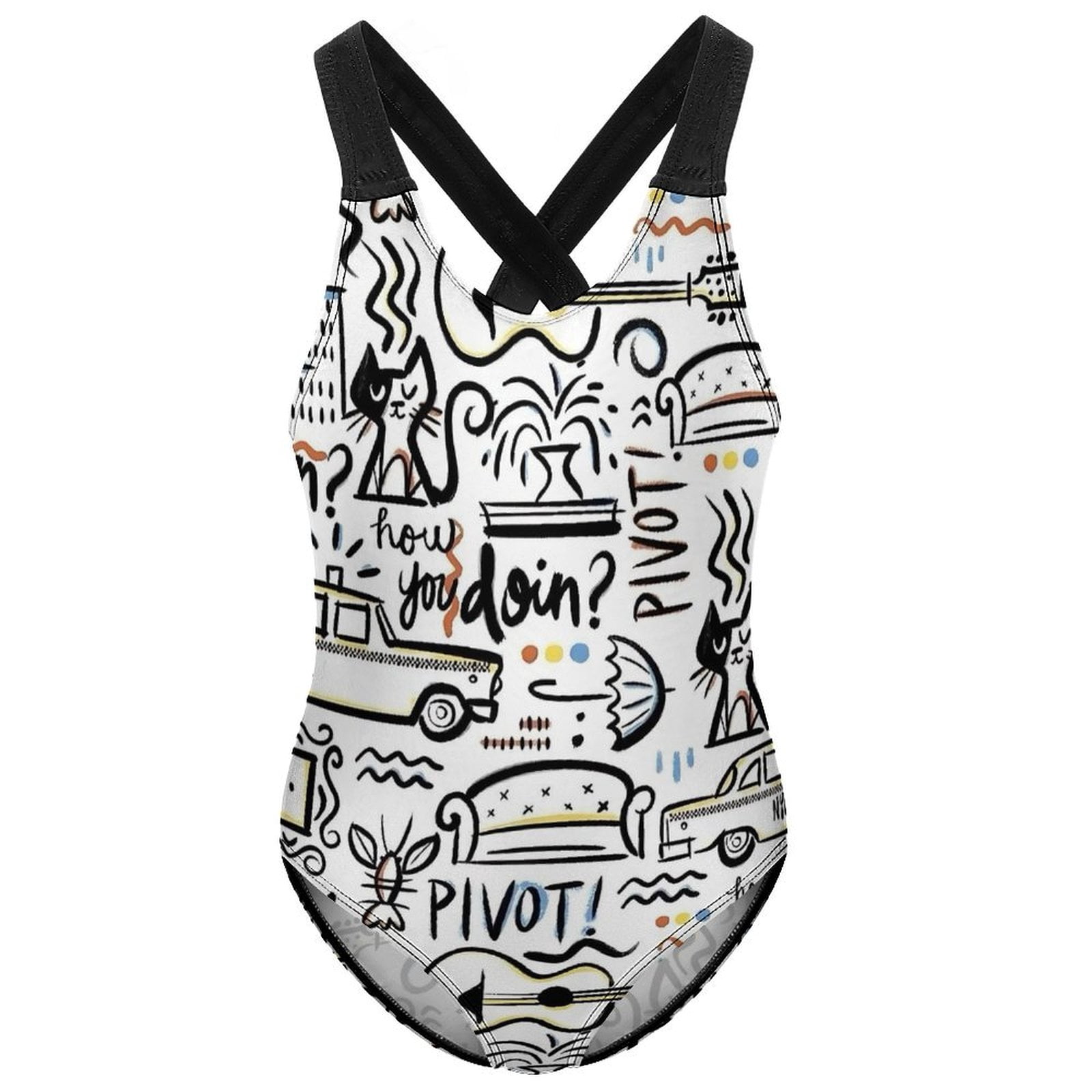 Girls Friend TV Show One Piece Swimsuits Bathing Suits Cross Back ...