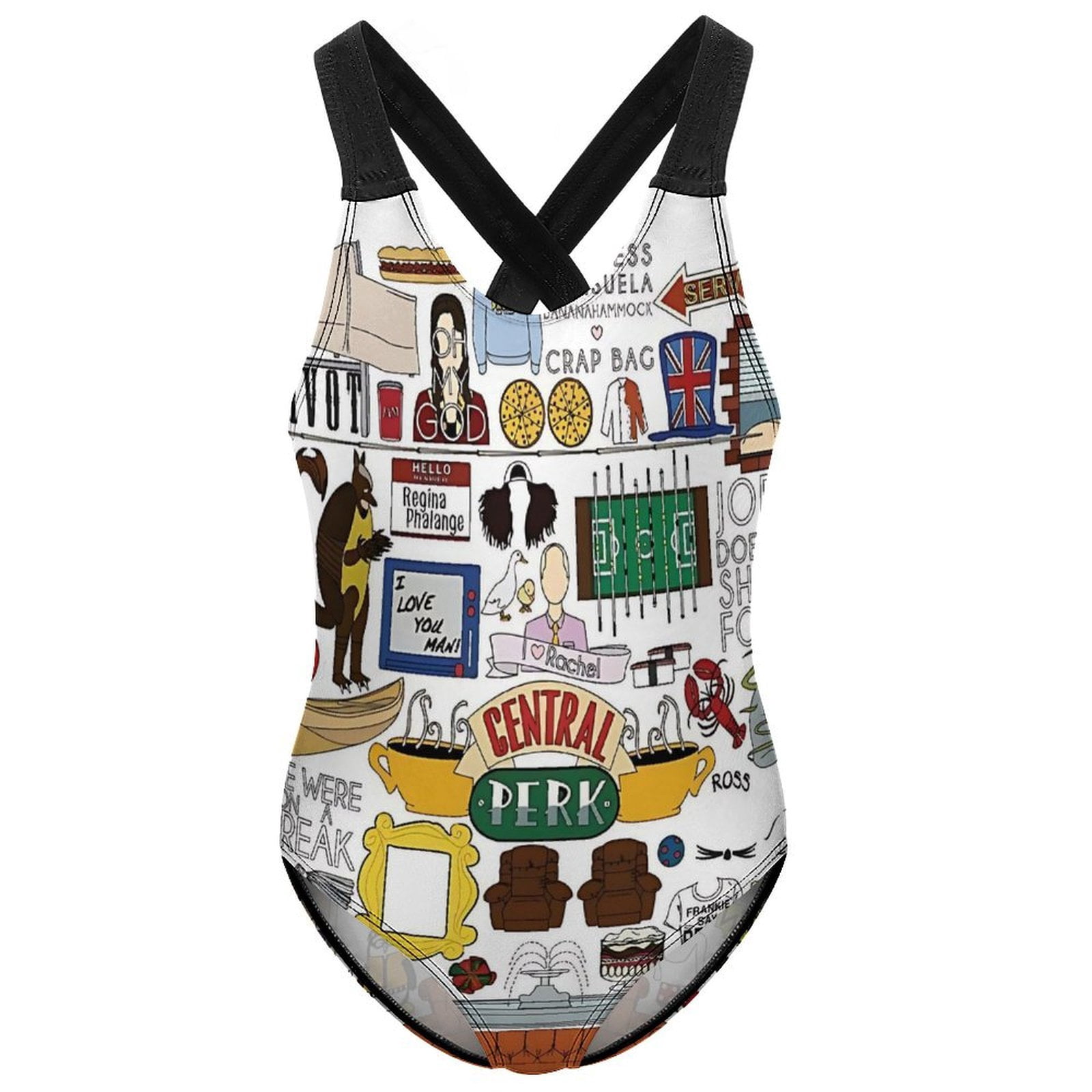 Girls Friend TV Show One Piece Swimsuits Bathing Suits Cross Back ...