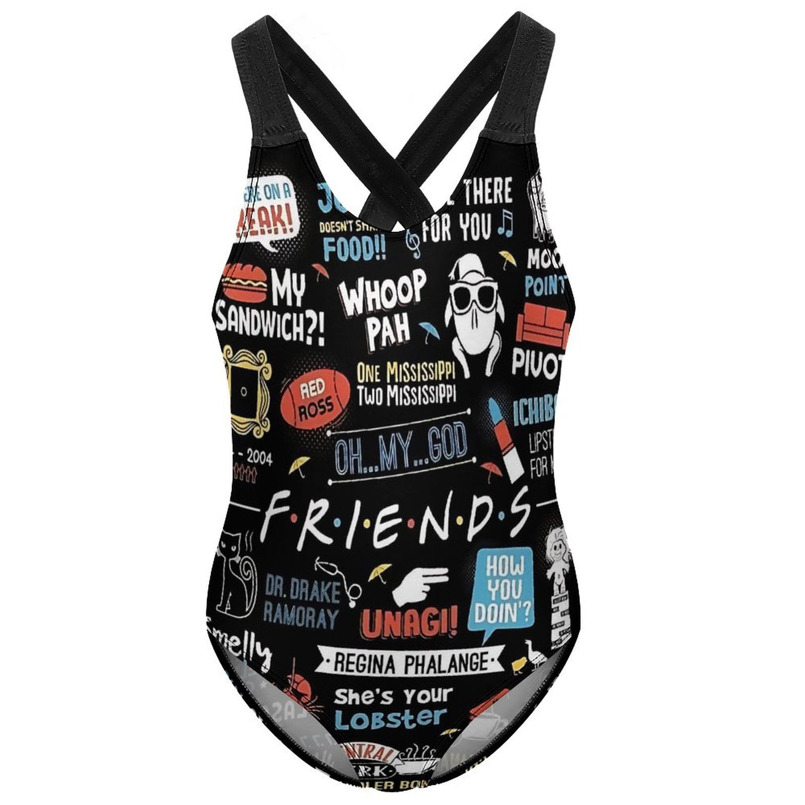 Girls Friends Tv Show One Piece Swimsuits Bathing Suit for Kids Cross ...