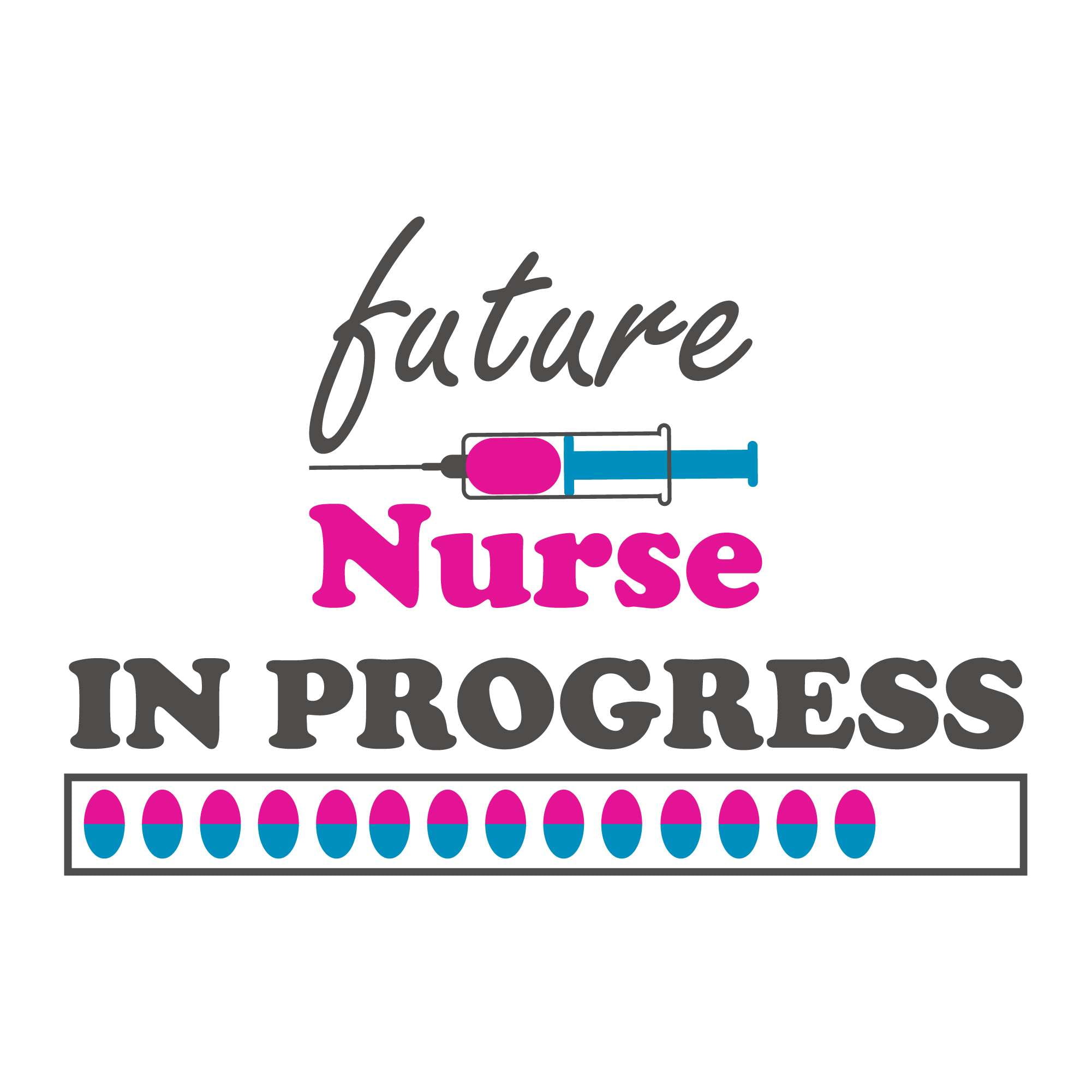 Girls Future Nurse in Progress Cute Girly Wall Decal Decoration Nursing ...