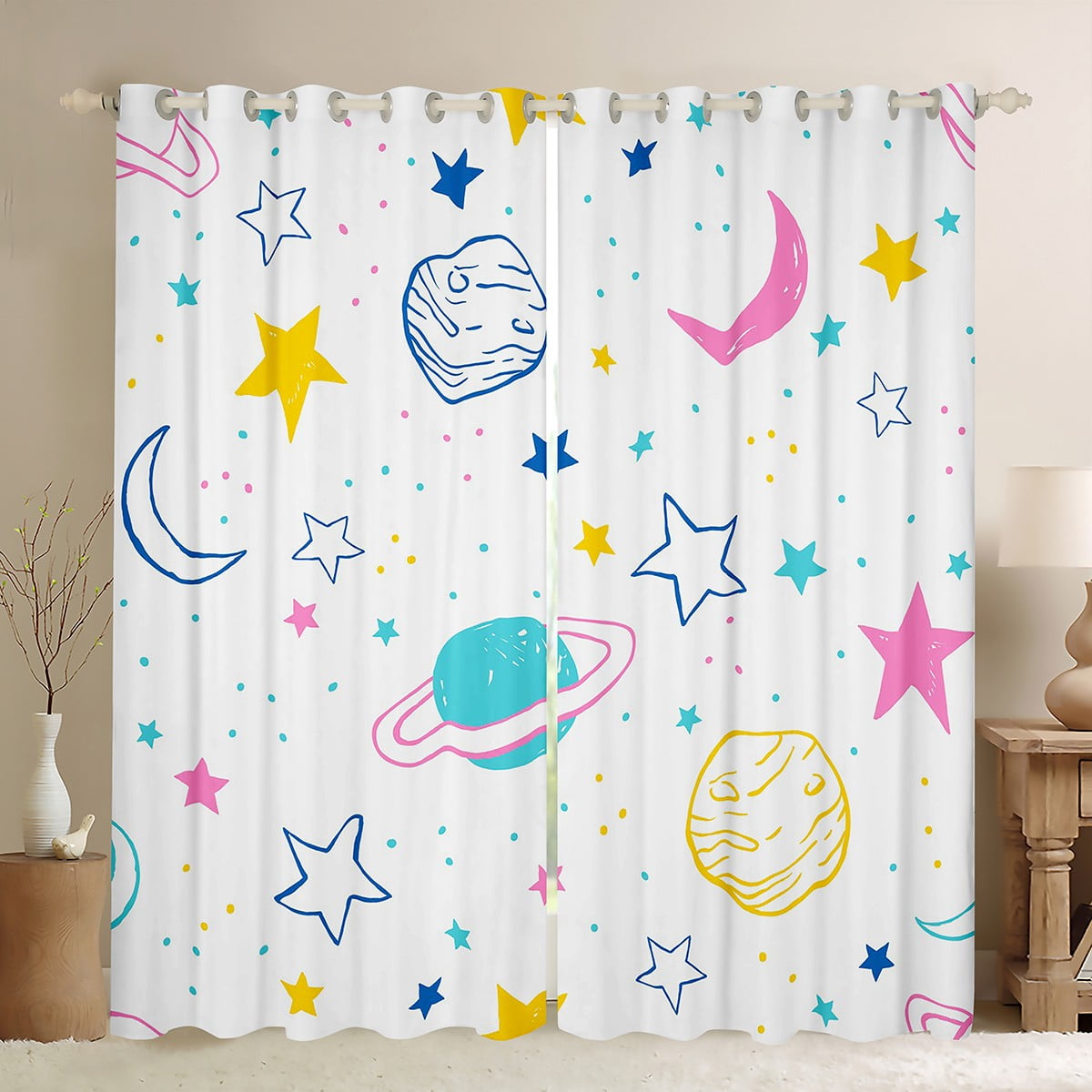 Galaxy 30%-50% Blackout Curtains Outer Space Curtains Solar System ...