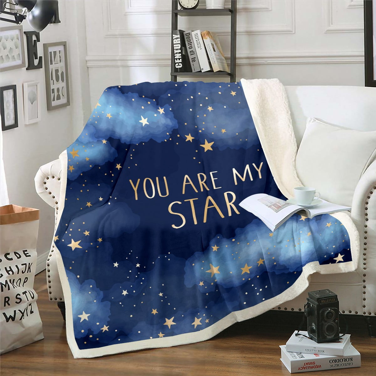 Galaxy Blanket Blue Galaxy Throw Blanket Star Decor Fleece Blanket ...