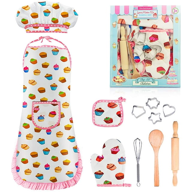 Girls Gifts Age 3-8, Chef Costume Set for Kids Girls Cooking Game for ...