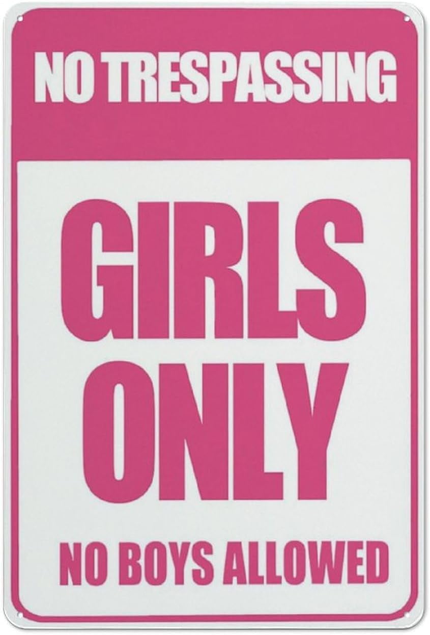 Girls Gifts Funny Girls Only Sign No Trespassing No Boys Allowed Tin ...