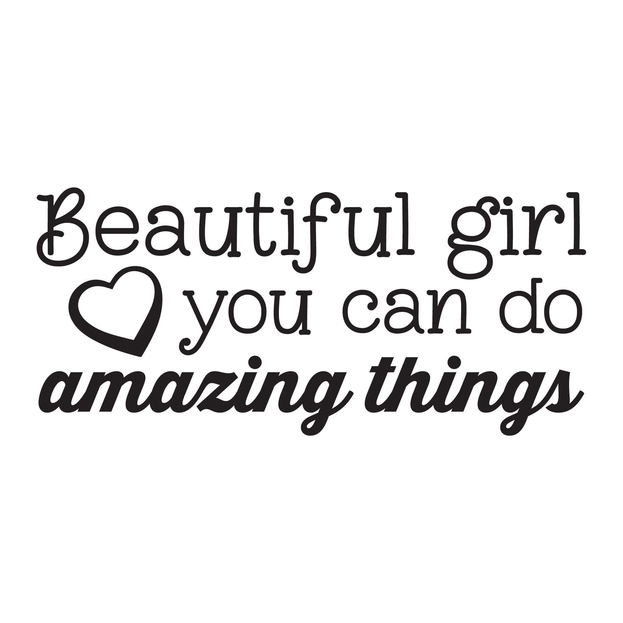 Girls Girl You Can Do Amazing Things Empowering Quote Wall Decal ...