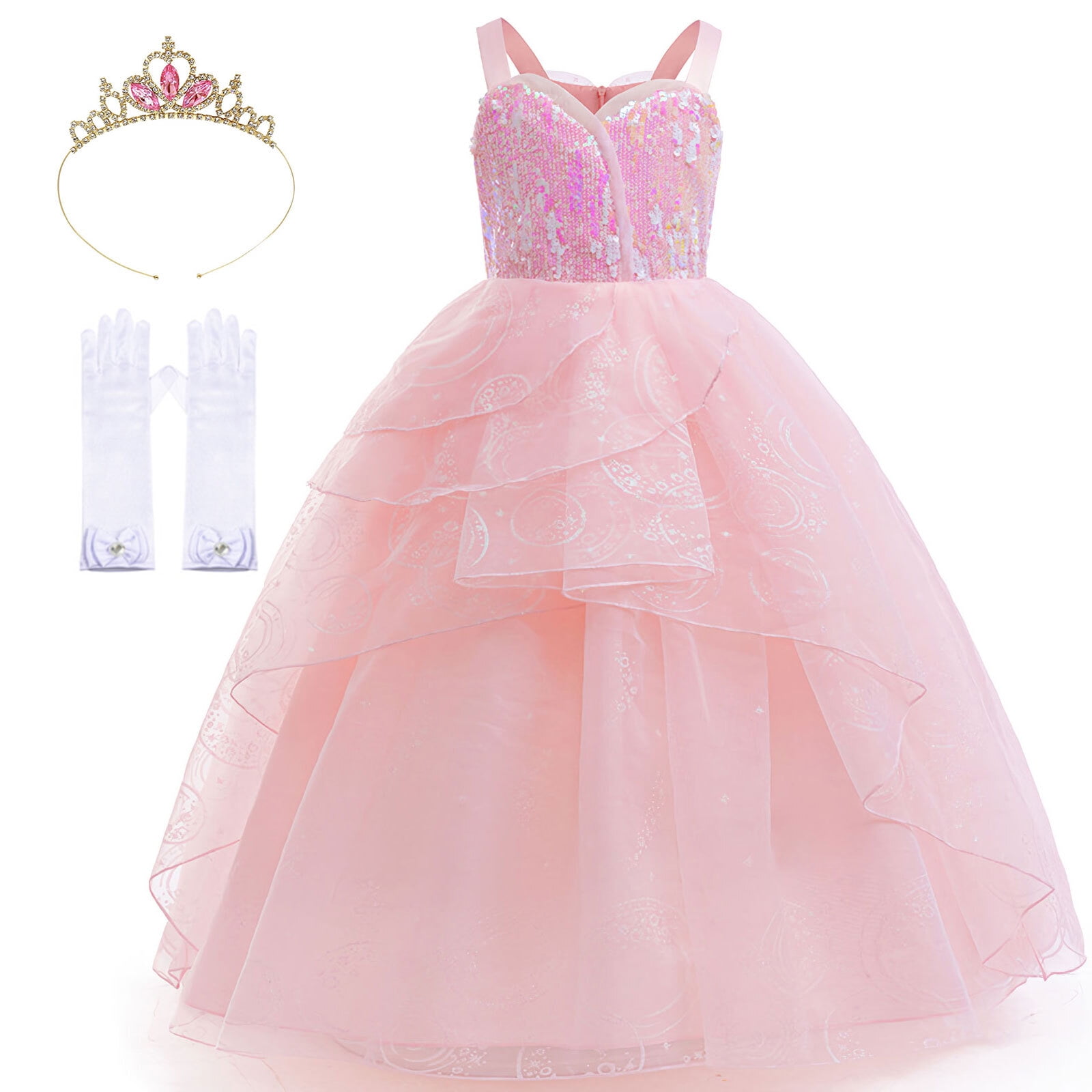 Girls Pink Witch Costume with Accessories Halloween Birthday Cosplay ...