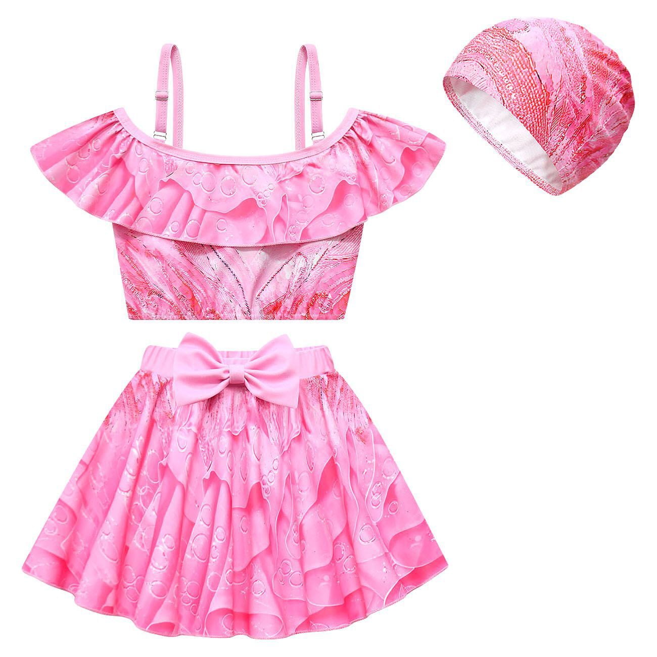 Girls Glinda Swimsuit with Swimming Cap One-Piece Princess Swimwear ...