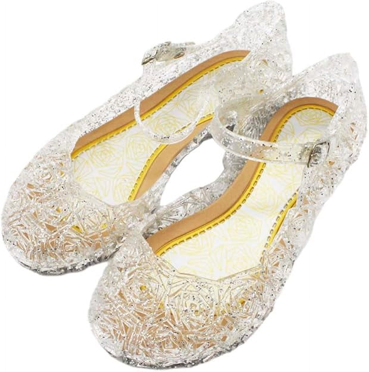 Girls Glitter Jelly Shoes Princess Sandals Slip On Buckle Sandals ...