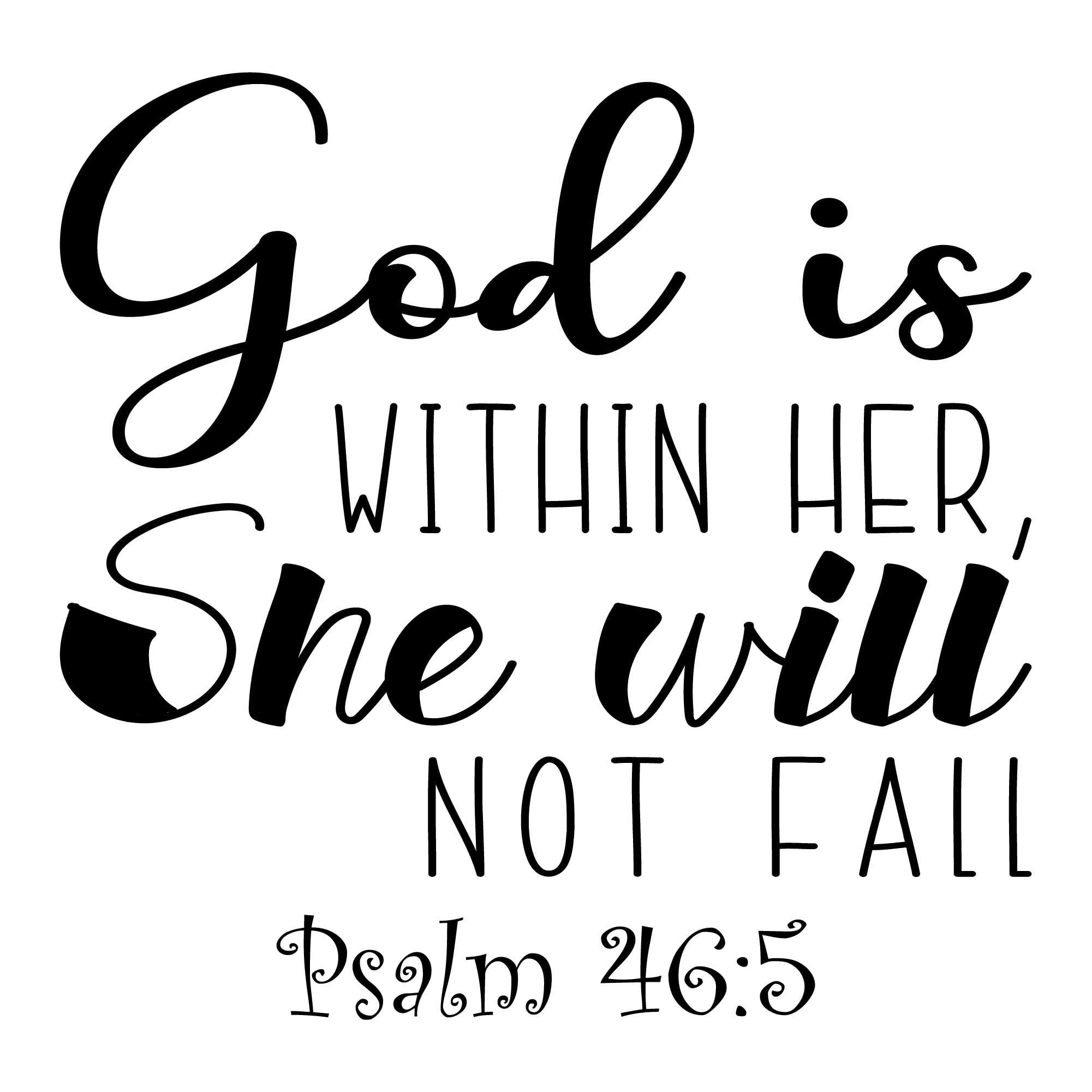 Girls God Is Within Her Empowering Quote Wall Decal Decoration Psalm 46 ...