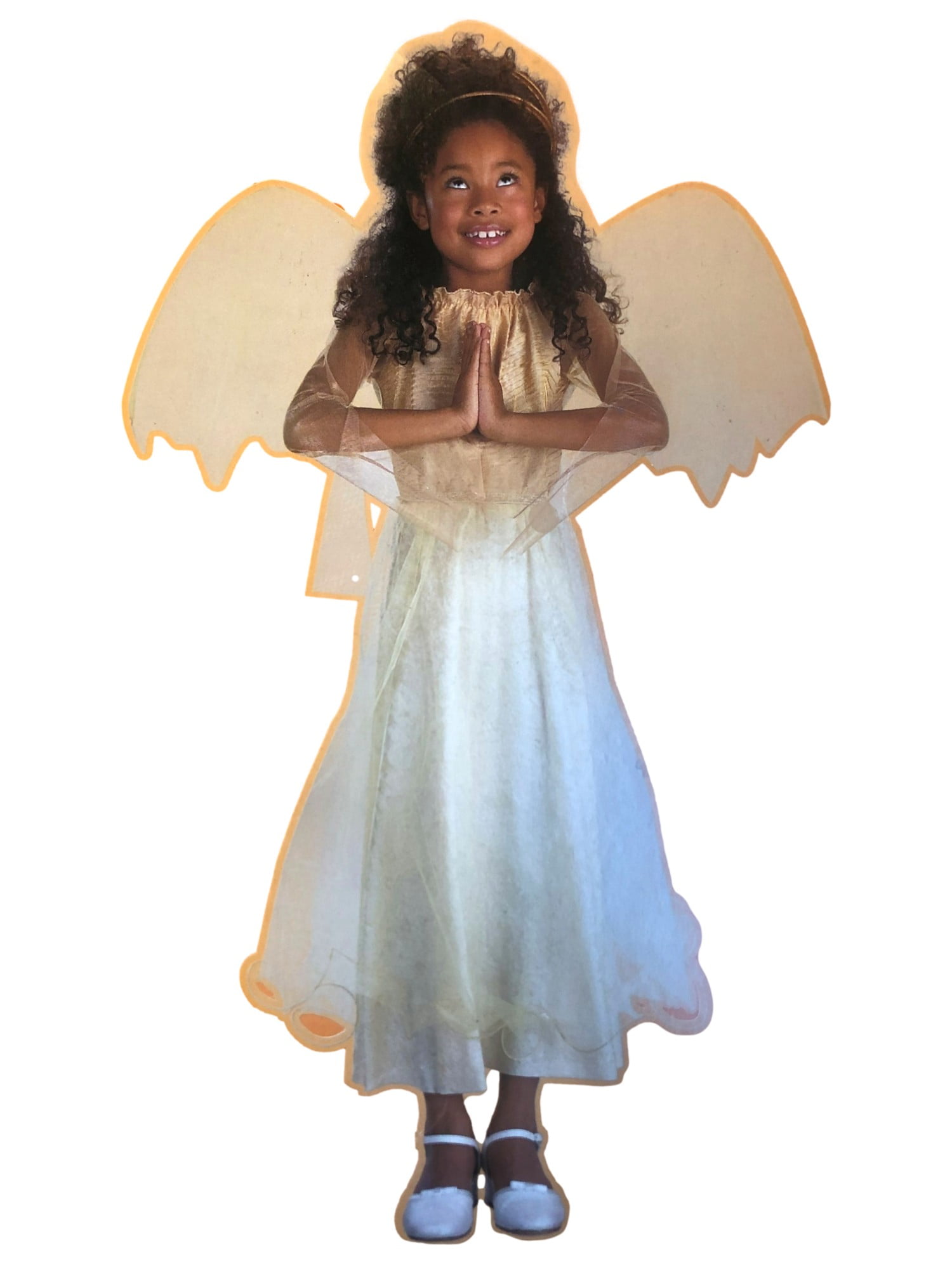 Girls Golden Angel Dress Halloween Costume Medium (6-7) - Walmart.com