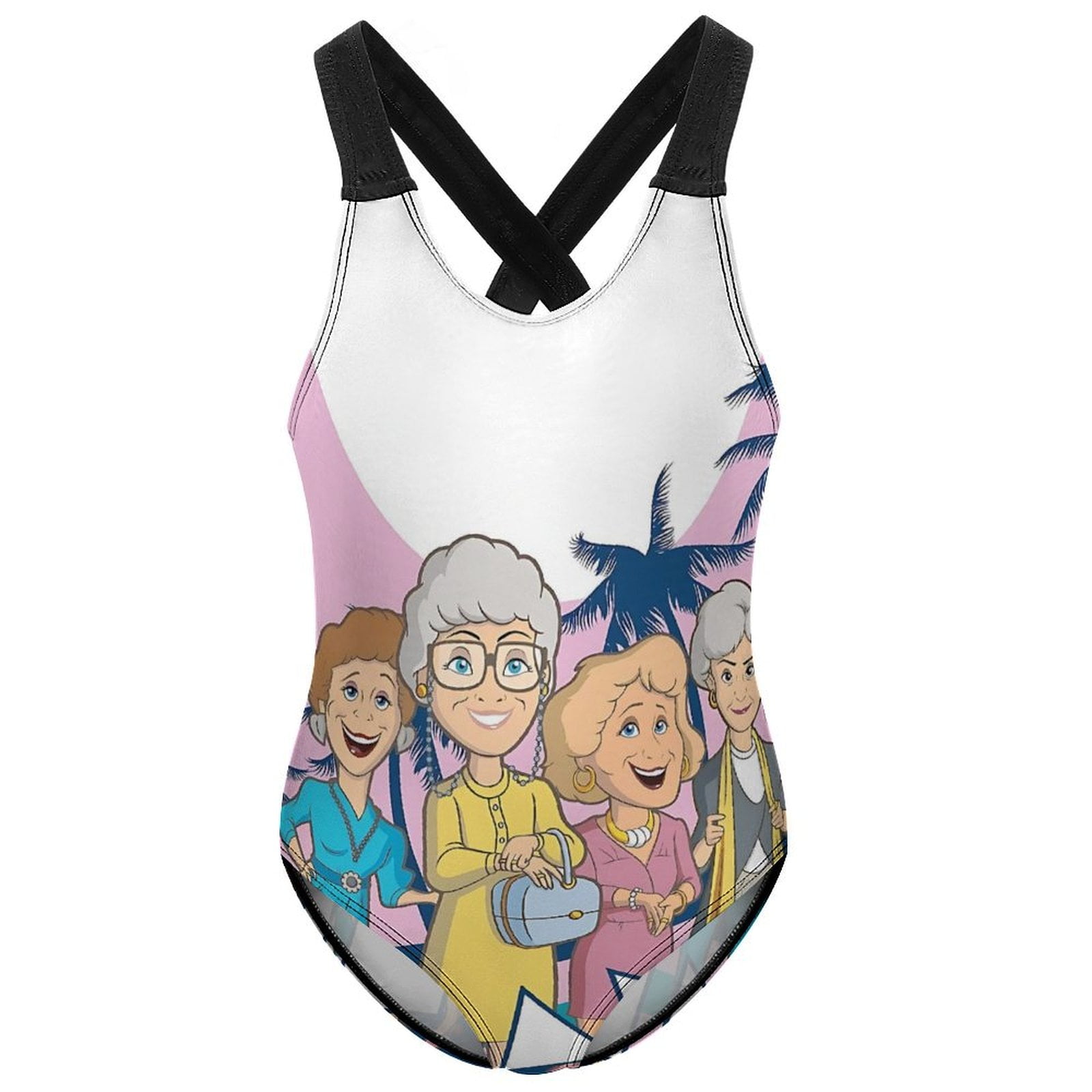 Girls Golden Girls One Piece Swimsuits Bathing Suit for Kids Cross ...