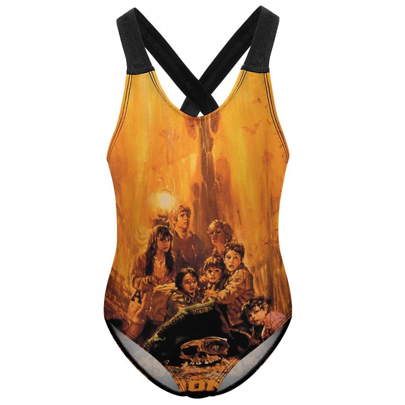 Girls Gooni-,e One Piece Swimsuits Bathing Suits Cross Back Swimwear ...