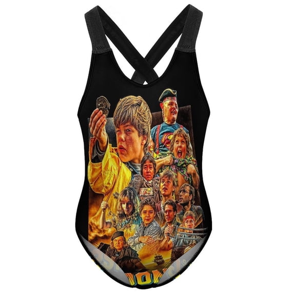 Girls Gooni-,e One Piece Swimsuits Bathing Suits Cross Back Swimwear ...