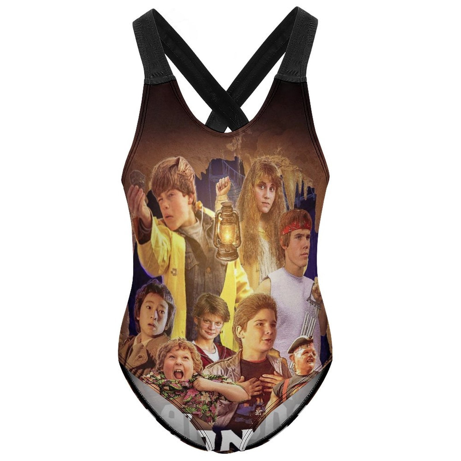 Girls Gooni-,e One Piece Swimsuits Bathing Suits Cross Back Swimwear ...