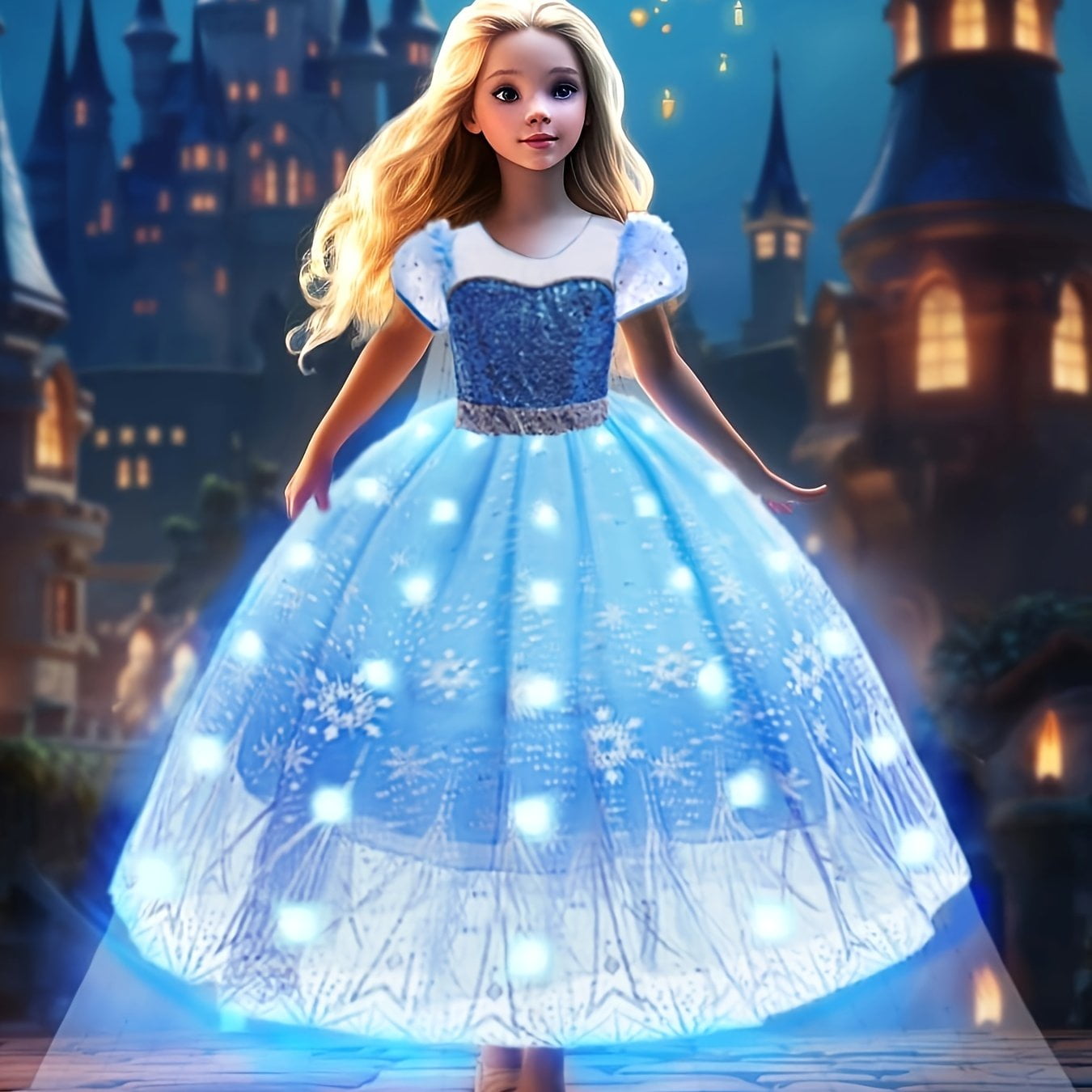 Girls Gorgeous Princess LED Dress For Party Performance Gift, Girl's ...