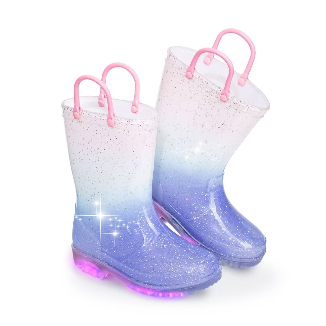 One Color Dots Printed Girls' Jelly Rain Boots - Walmart.com