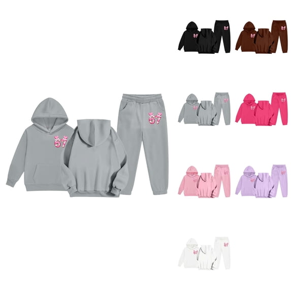 Girls' Graphic Print Hoodie And Sweatshirt Casual Pullover With Hood ...