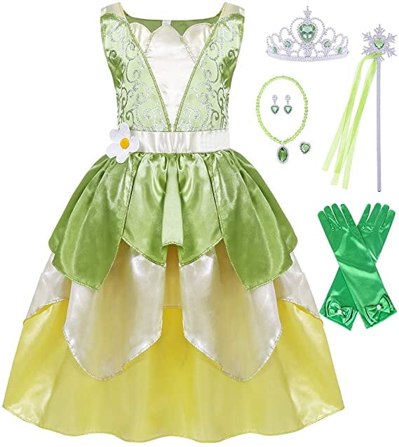 Girls Green Princess Elves Costume, Birthday Party Fairy Dress Up ...