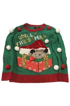 Girls Green Christmas Sweater