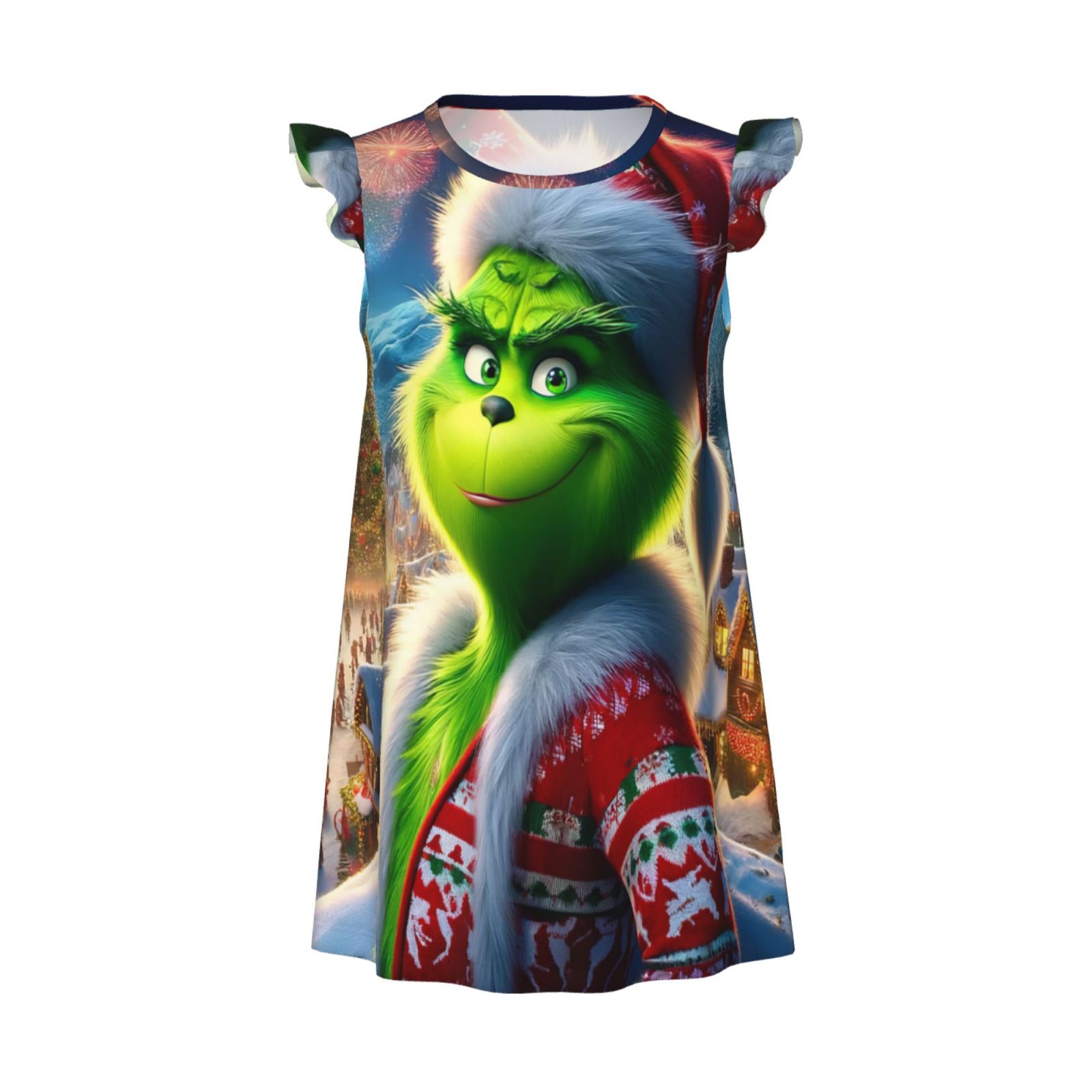 Girls Grinch Nightgowns Princess Nightdress Cotton Sleepwear Pajamas ...