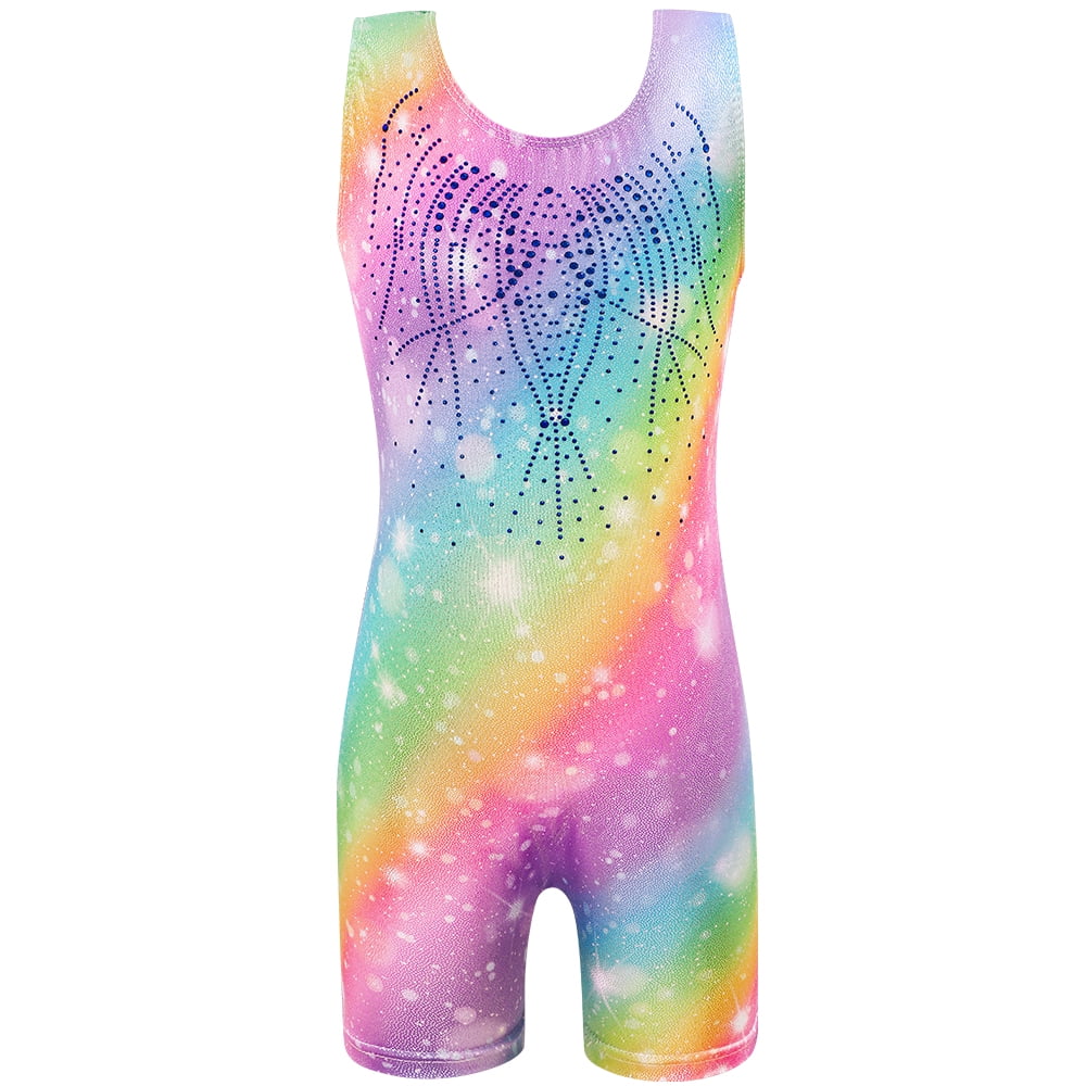 Girls Gymnastic Leotard Sparkly Shiny Diamond Ballet Dance Outfit One ...