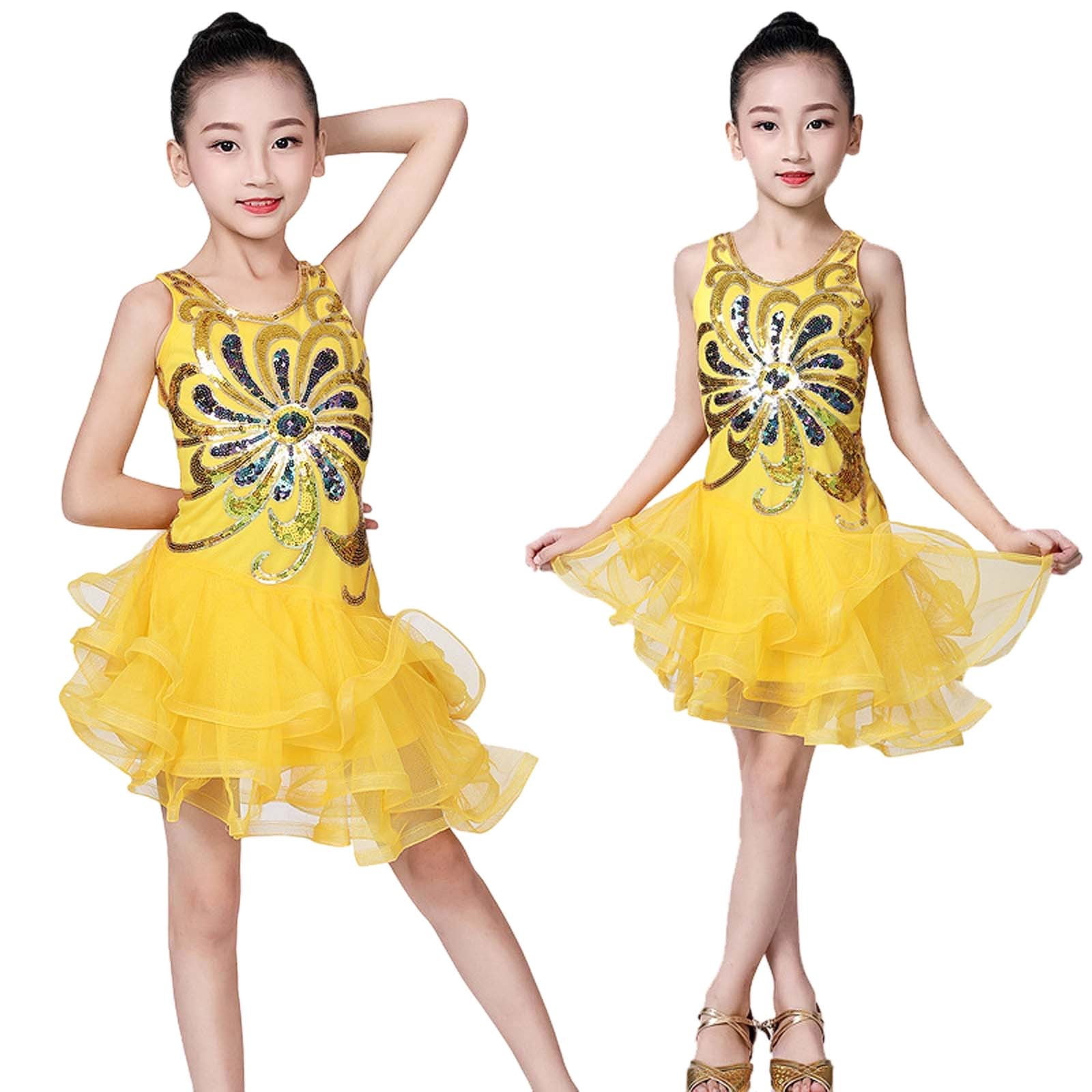 Girls Gymnastics Leotards Dance Performance Elegant Sleeveless Flower ...
