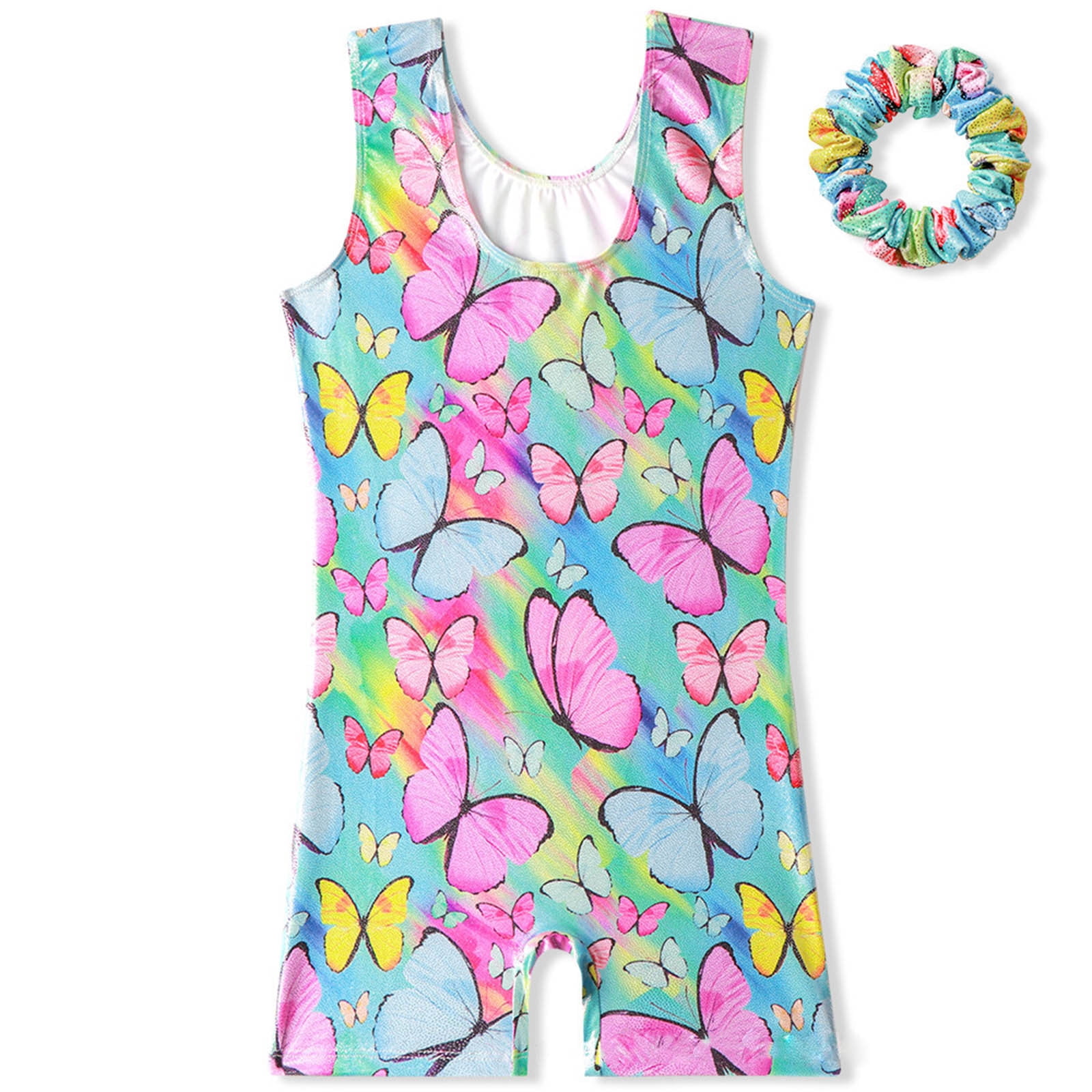 Girls Gymnastics Leotards Size 7 Sparkly Stretch Tank Unitards Athletic ...