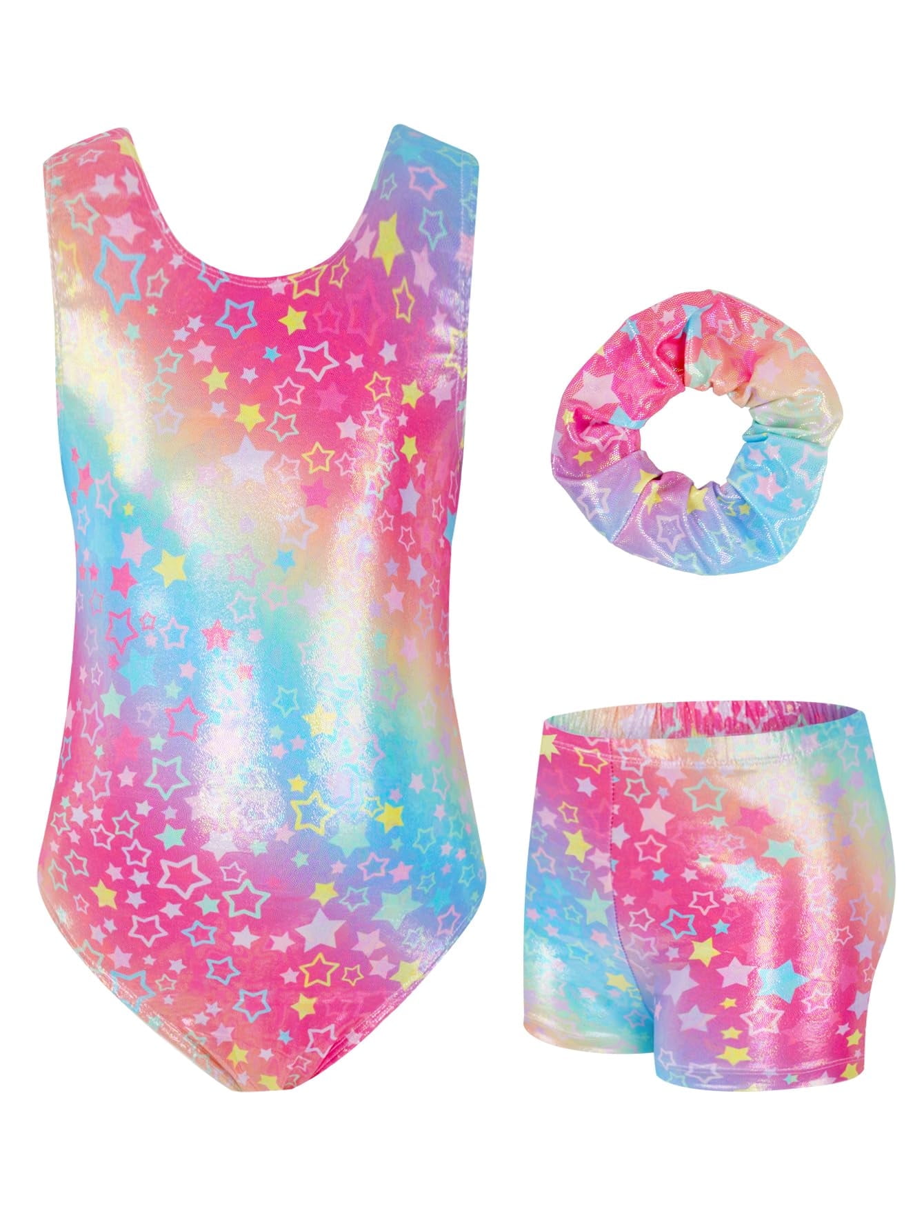 Girls Gymnastics Leotards Sleeveless U Shape Neck,Sparkly Dance ...