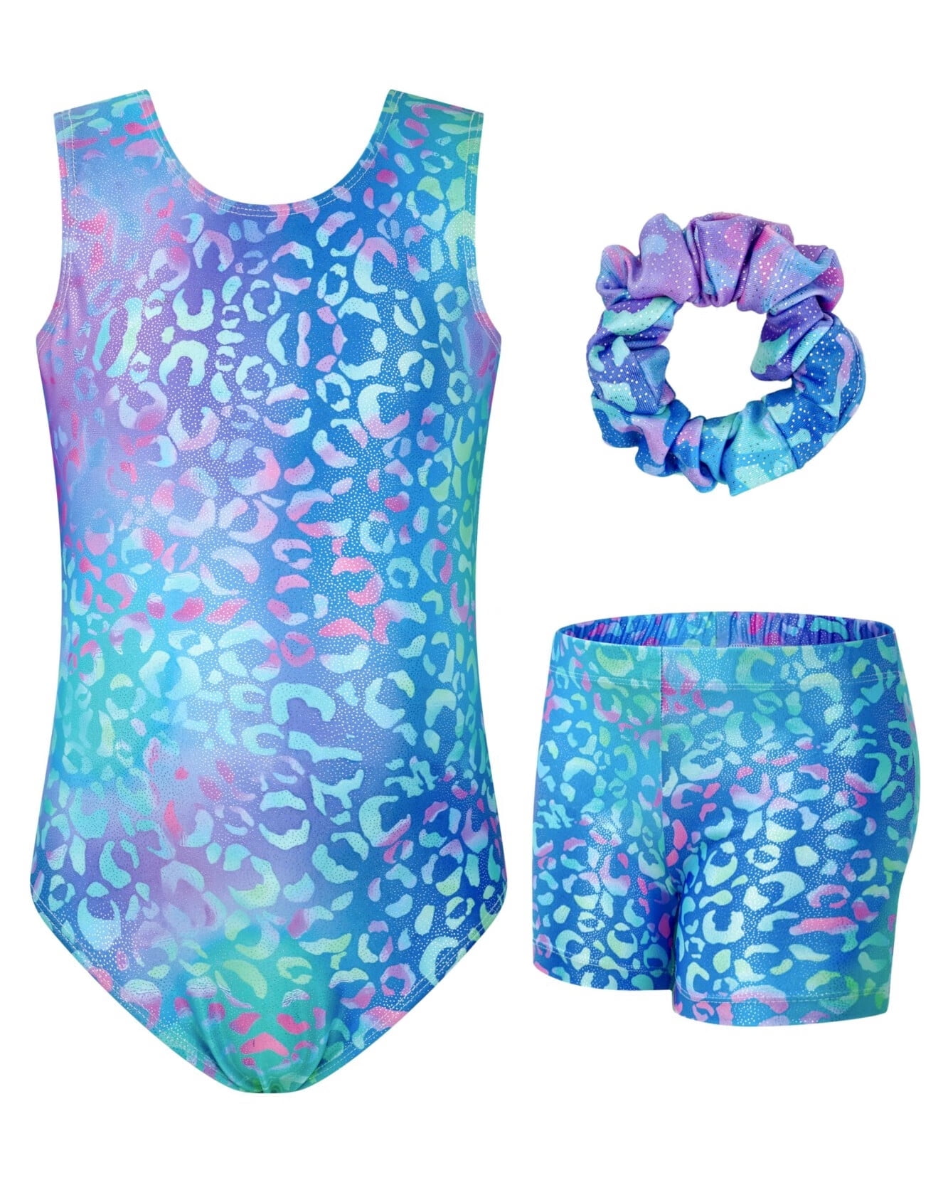 Girls Gymnastics Leotards Sleeveless U Shape Neck,Sparkly Dance ...