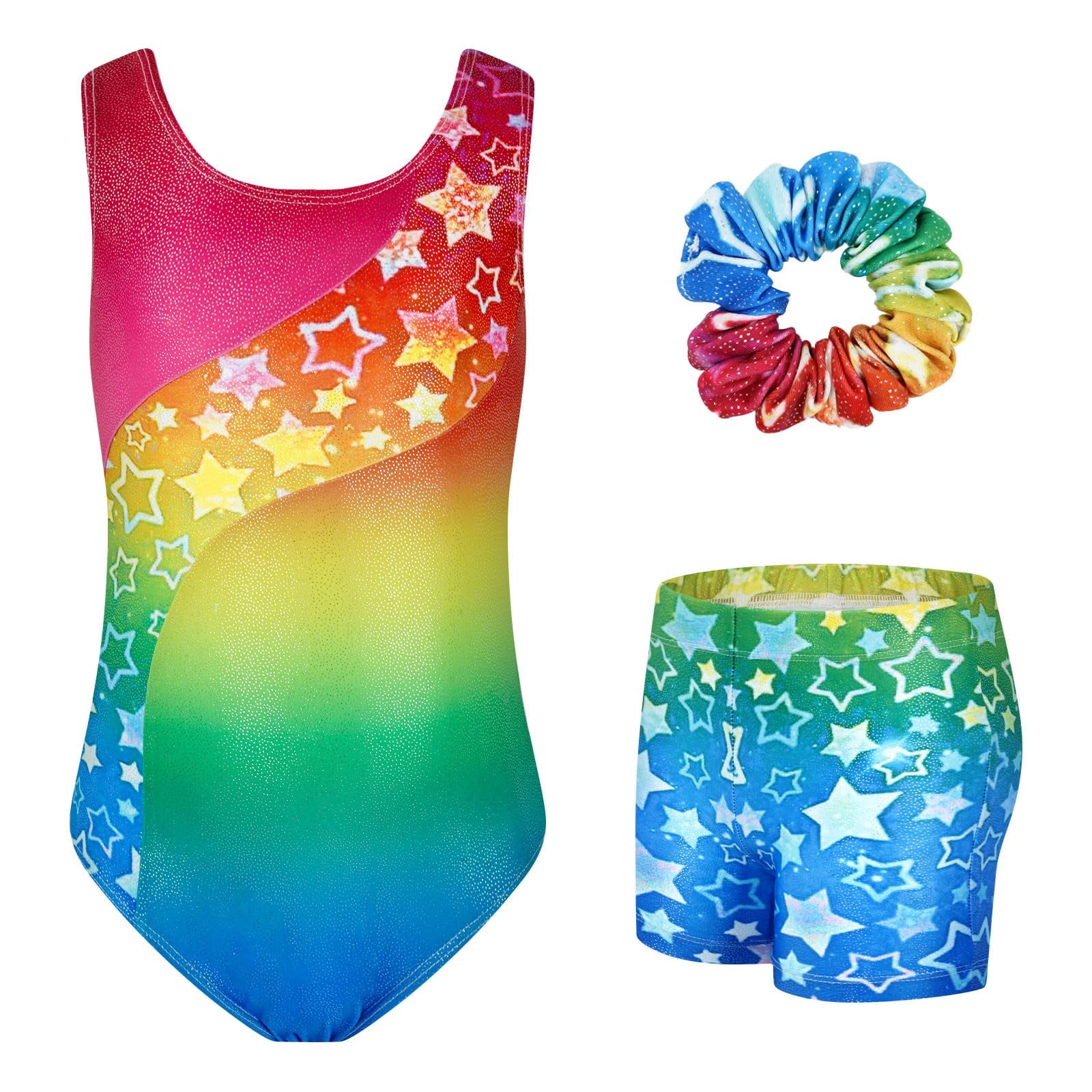 Girls Gymnastics Leotards Sleeveless U Shape Neck,Sparkly Dance ...