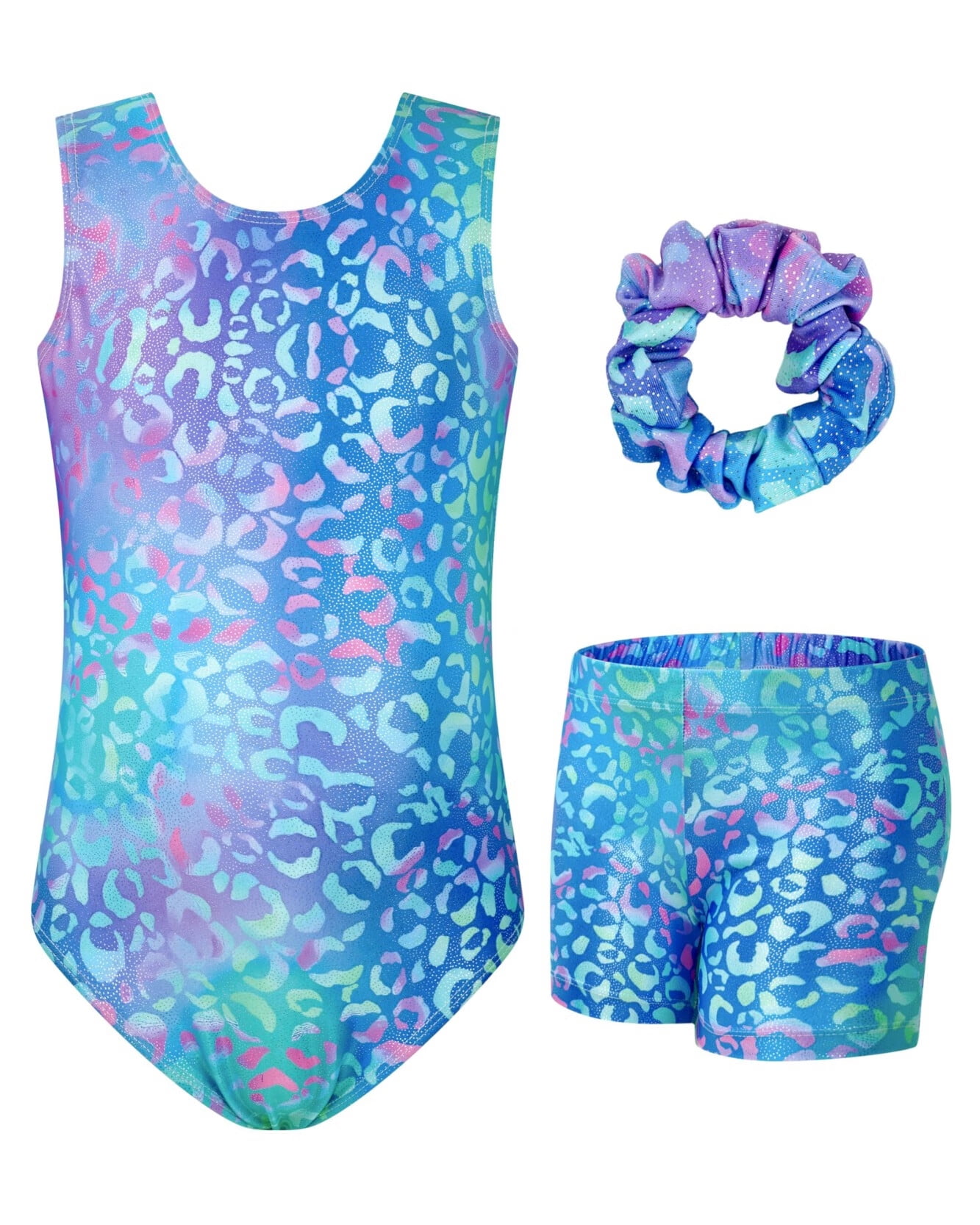 Girls Gymnastics Leotards Sleeveless U Shape Neck,Sparkly Dance ...