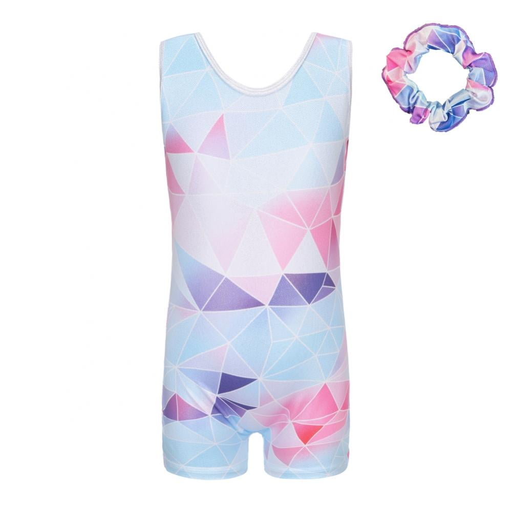 Girls Gymnastics Leotards with Short Toddler Biketards Geometry ...