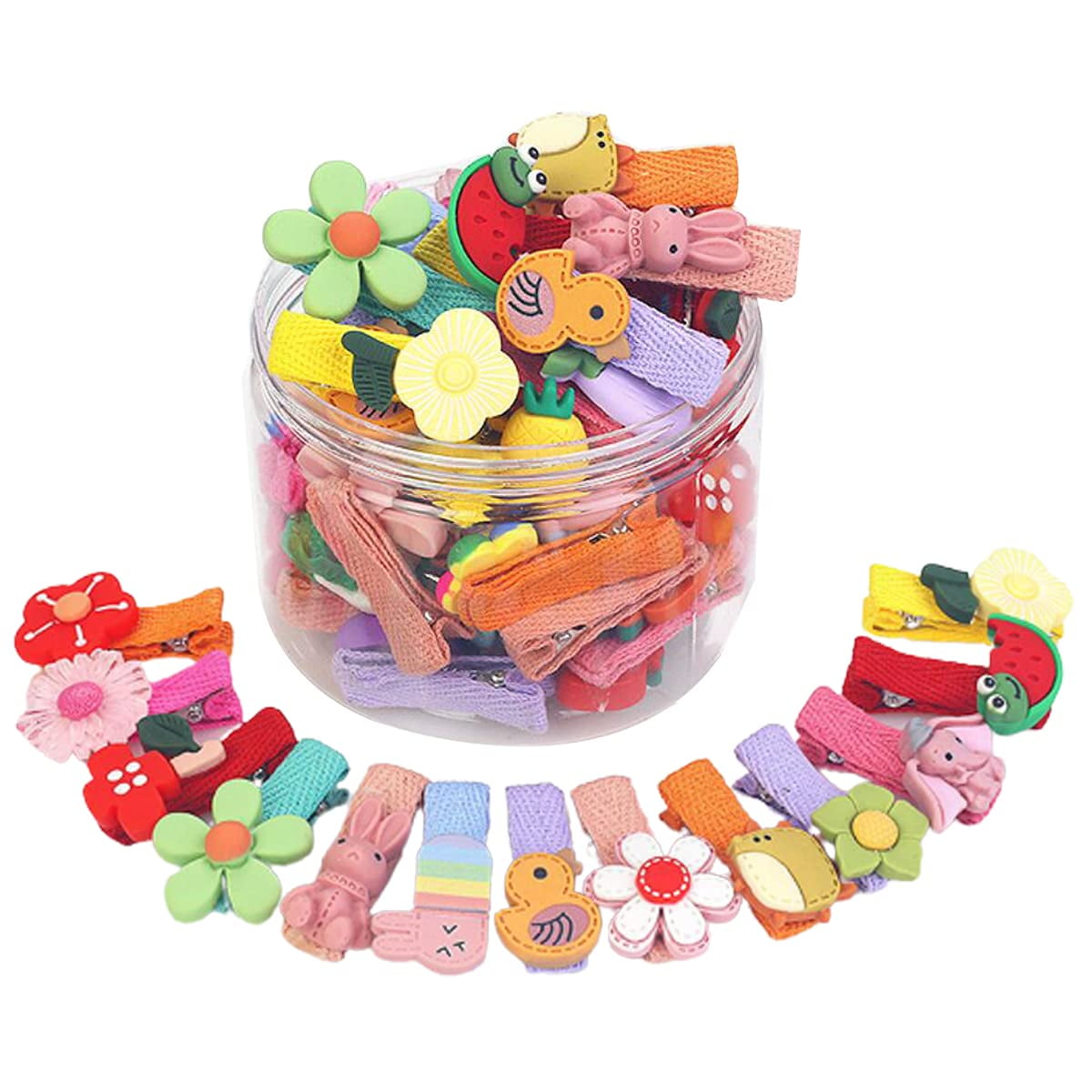 Girls Hair Clips,26Pcs Cute Fruit Pattern Clips Fabric Hair Clips Hair ...