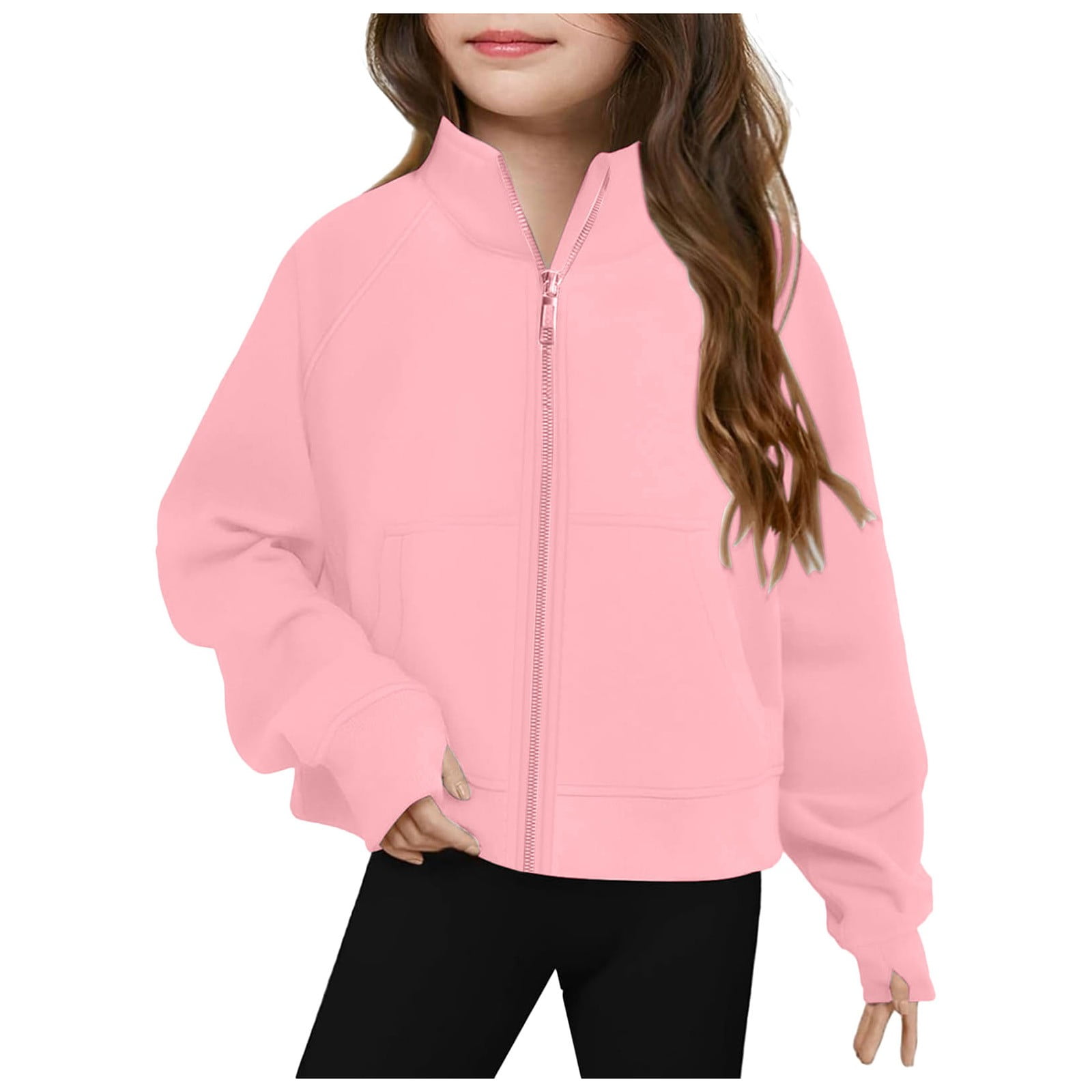 Girls Half Zipper Sweatshirts Cute Trendy Fall Pullover Crop Tops for ...