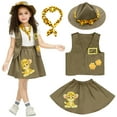 Girls Halloween Explorer Costume Kit, 4 Pieces Safari Vest Skirt Hat ...