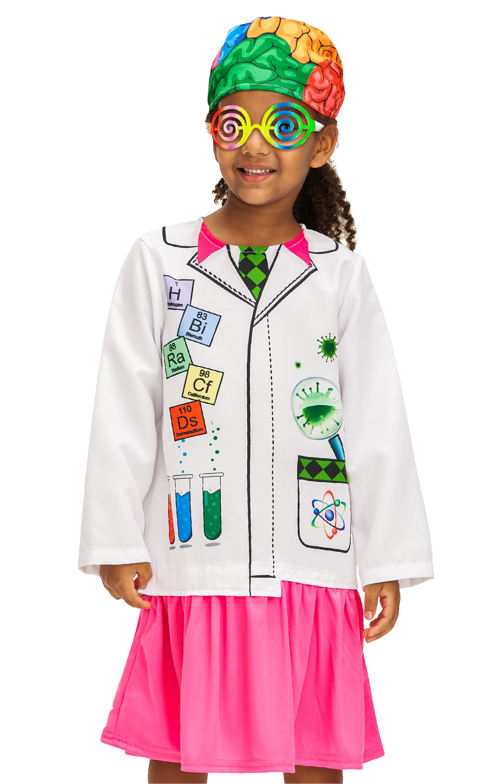 Girls Halloween Mad Scientist Costume, Evil Scientific Dress Hat Set ...