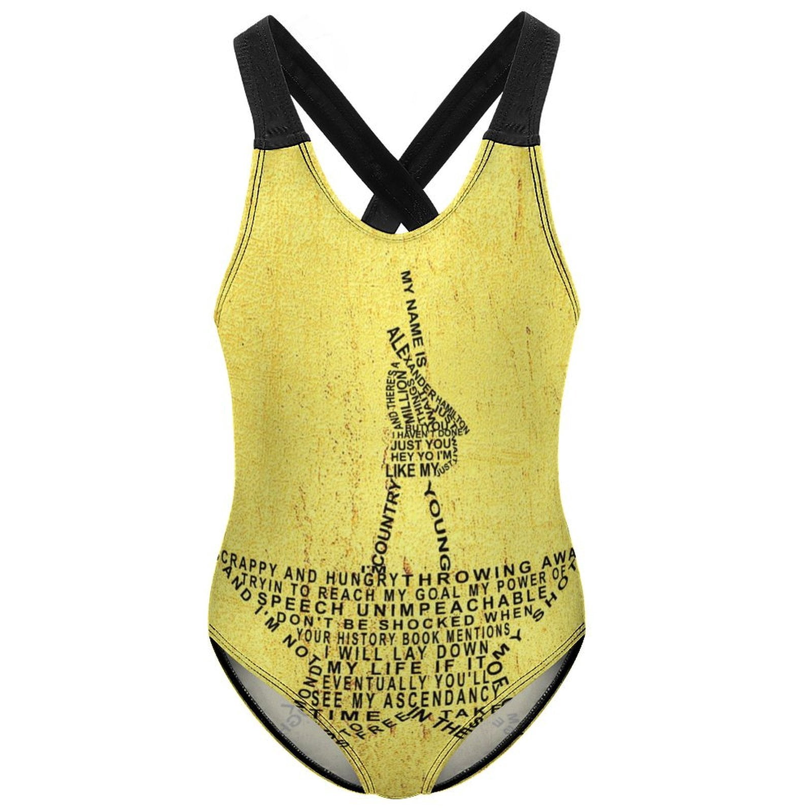 Girls Hamil-,ton Star Music0l One Piece Swimsuits Quick Dry Swimwear ...