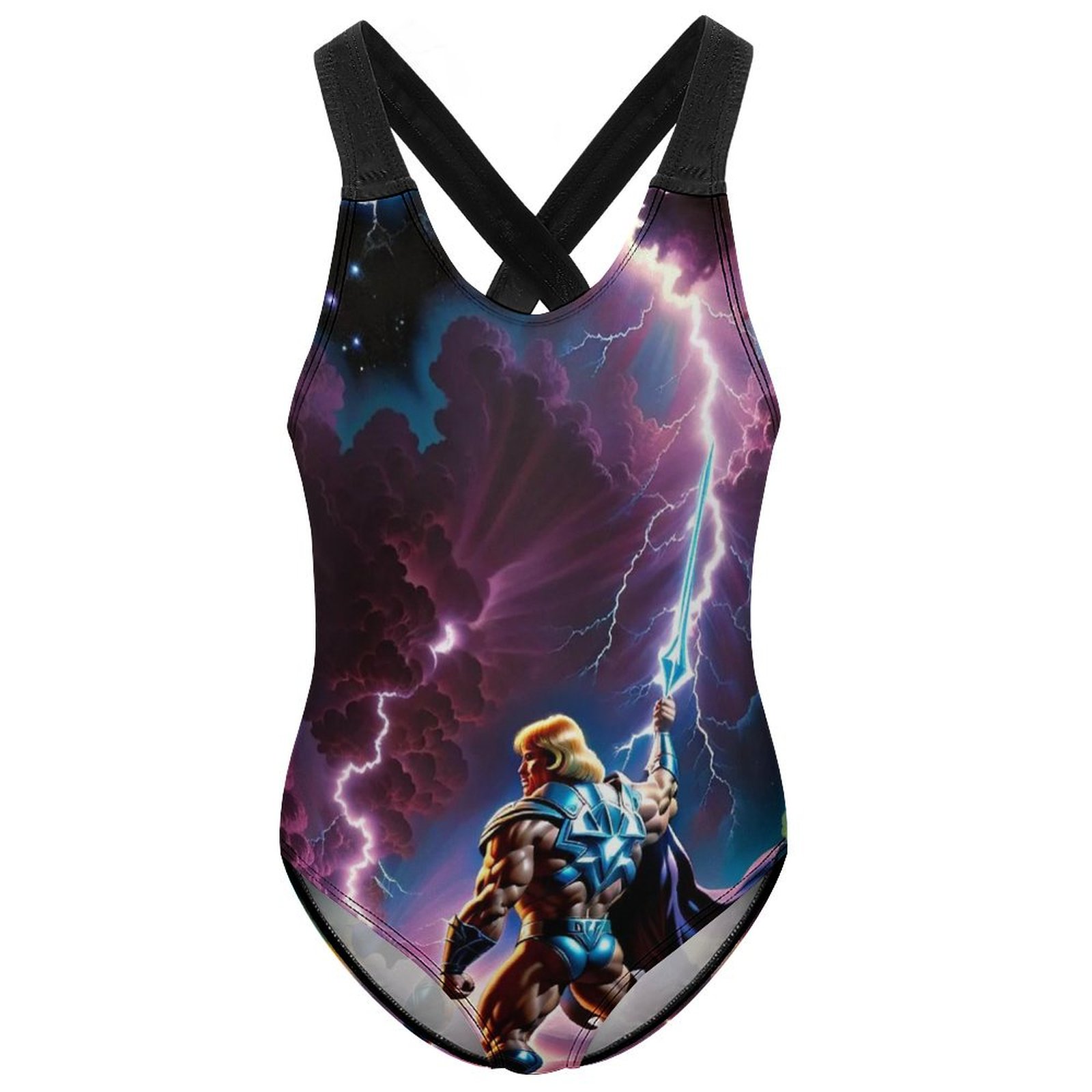 Girls He Man Mas-ters Universe One Piece Swimsuits Bathing Suits Cross ...