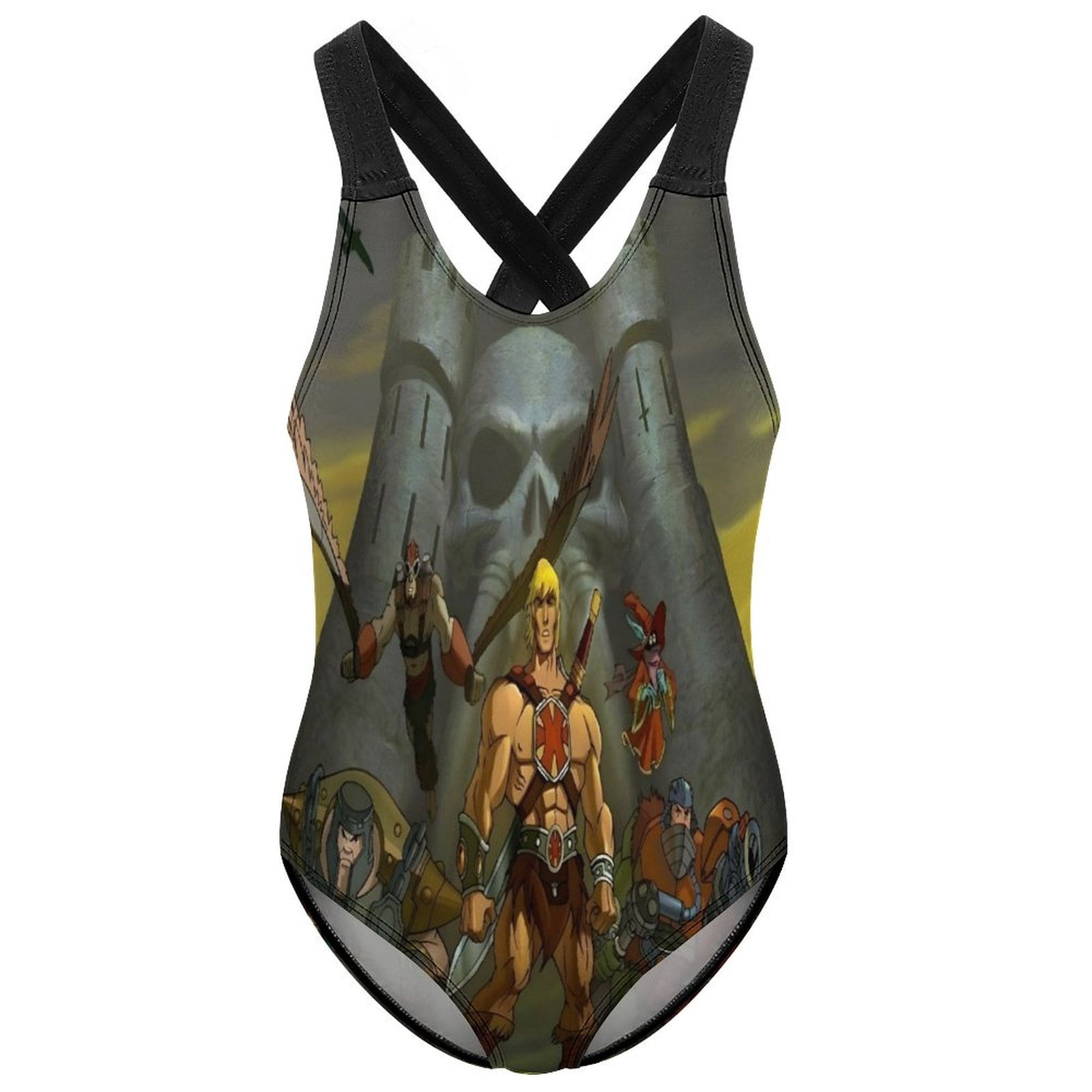 Girls He Man Mas-ters Universe One Piece Swimsuits Bathing Suits Cross ...