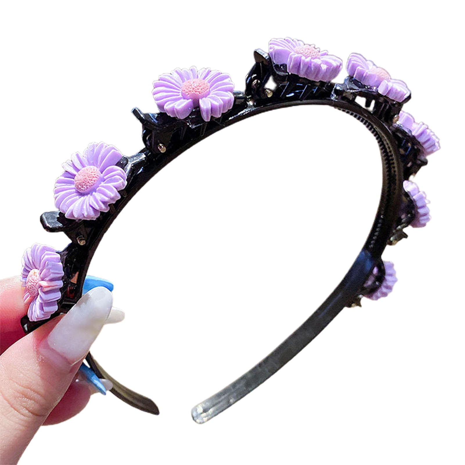 Girls Headband, Fashion Korean Style Cute Flower Design Resin Elastic ...