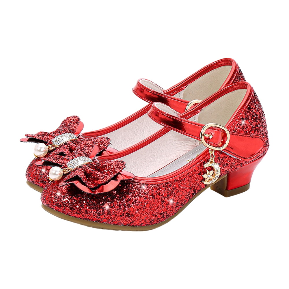 Girls Flats Sparkle Party Mary Jane Princess Dress Shoes Wedding Party ...