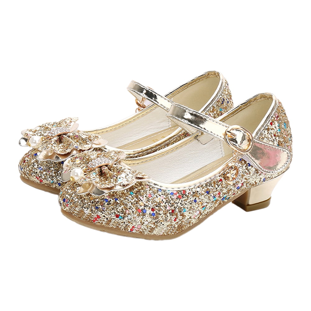 Girls Heels Dress Shoes Wedding Party Sparkle Glitter Princess Shoes for Kids Toddler Little and ...