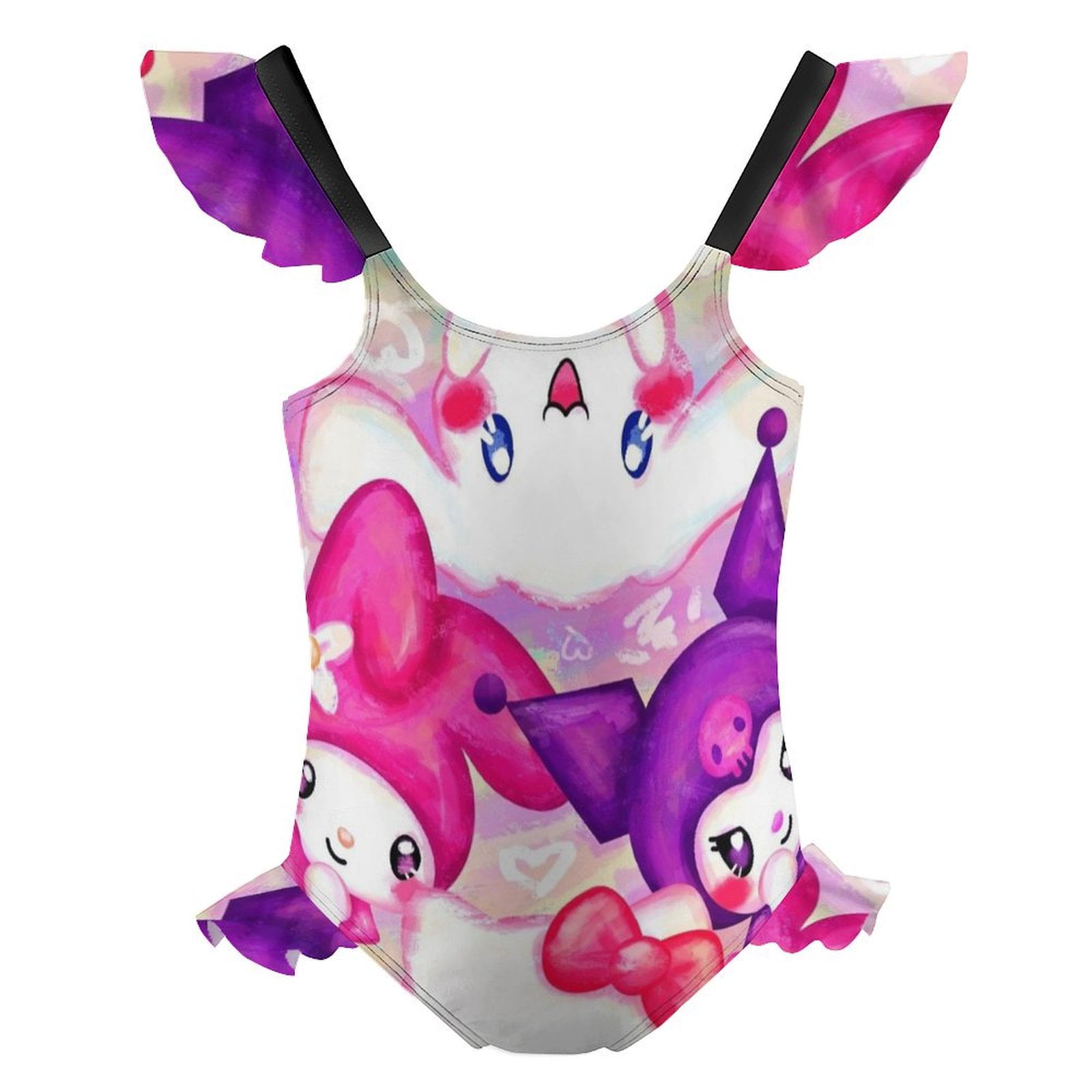 Girls Hello Ki-tt Friend Kuromi One Piece Swimsuit Bathing Suit ...